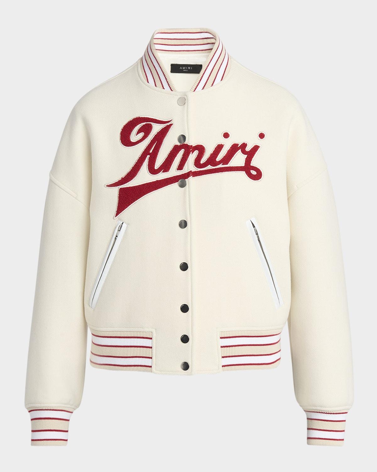 Amiri Logo Varsity Jacket in Natural | Lyst