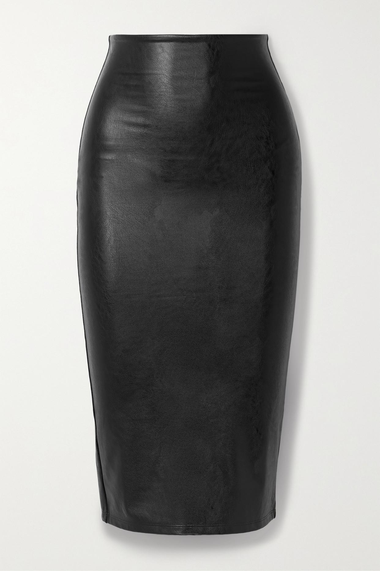 Commando Faux Stretch Leather Midi Skirt In Black Lyst