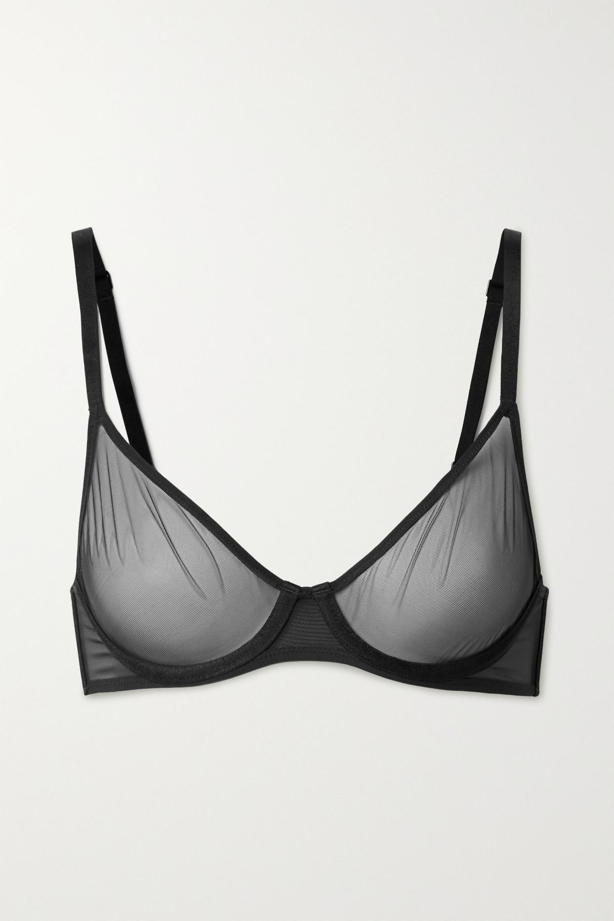 Skims Ultra Fine Mesh Underwired Bra In Black Lyst