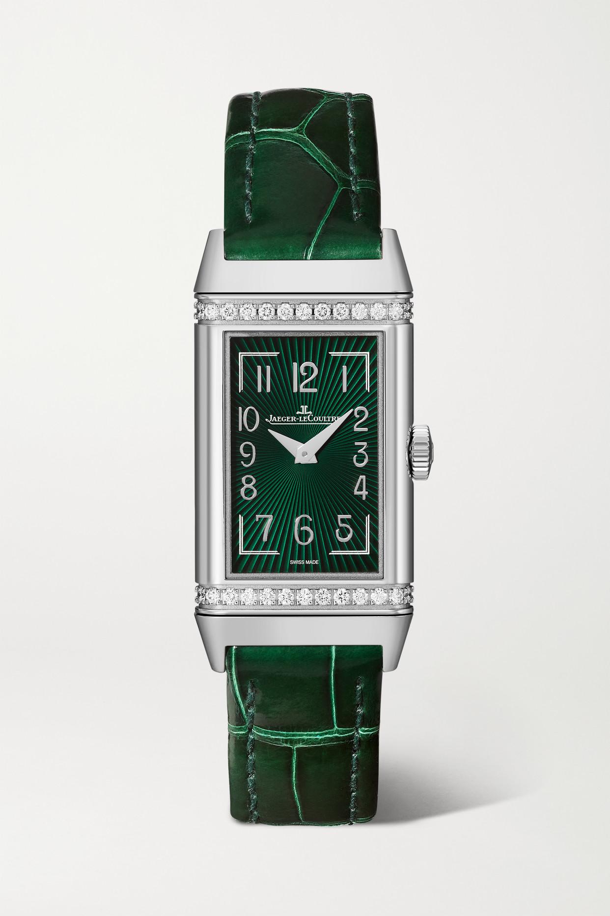 Jaeger-lecoultre Reverso One Stainless Steel, Alligator And Diamond ...