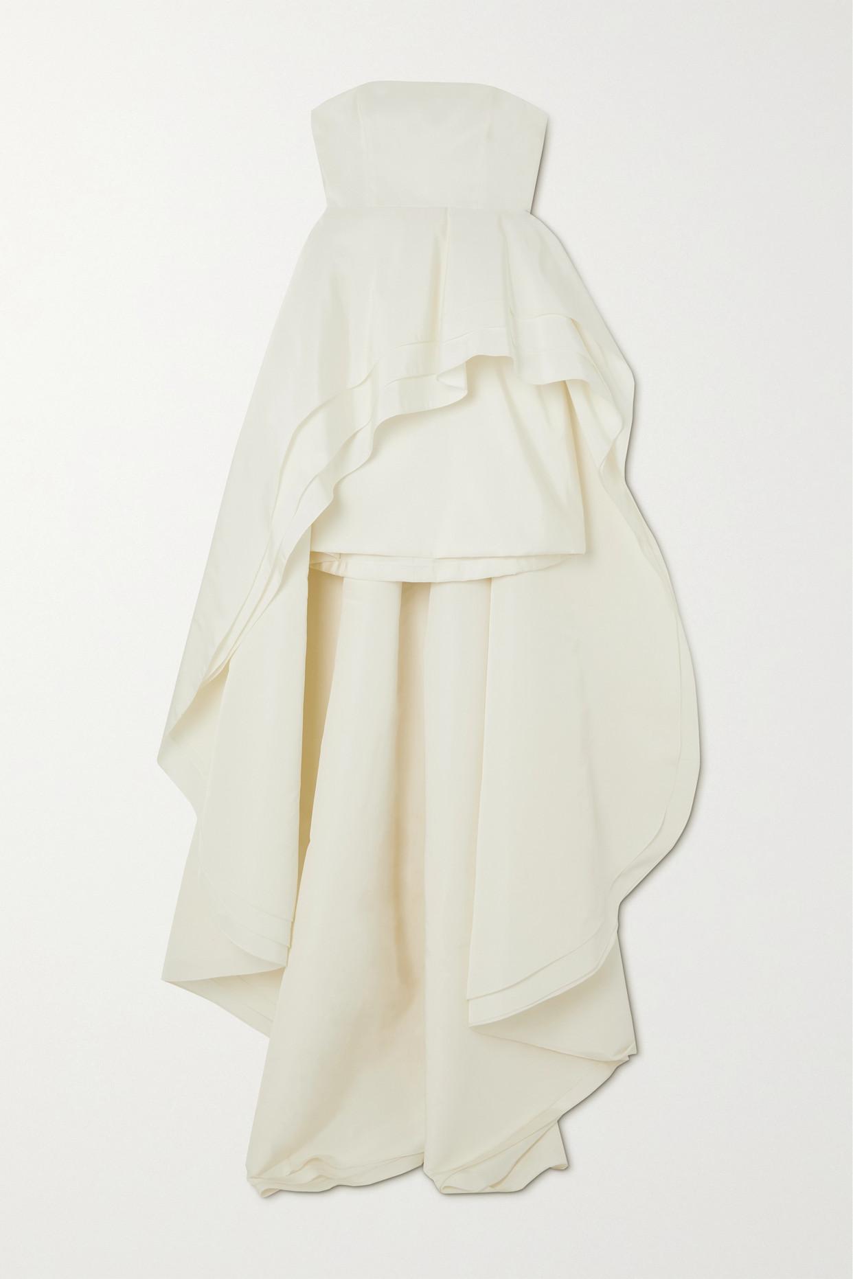 Carolina Herrera Strapless Ruffled Tiered Silk-faille Gown in White | Lyst Carolina Herrera Strapless Ruffled Tiered Silk-faille Gown in White | Lyst