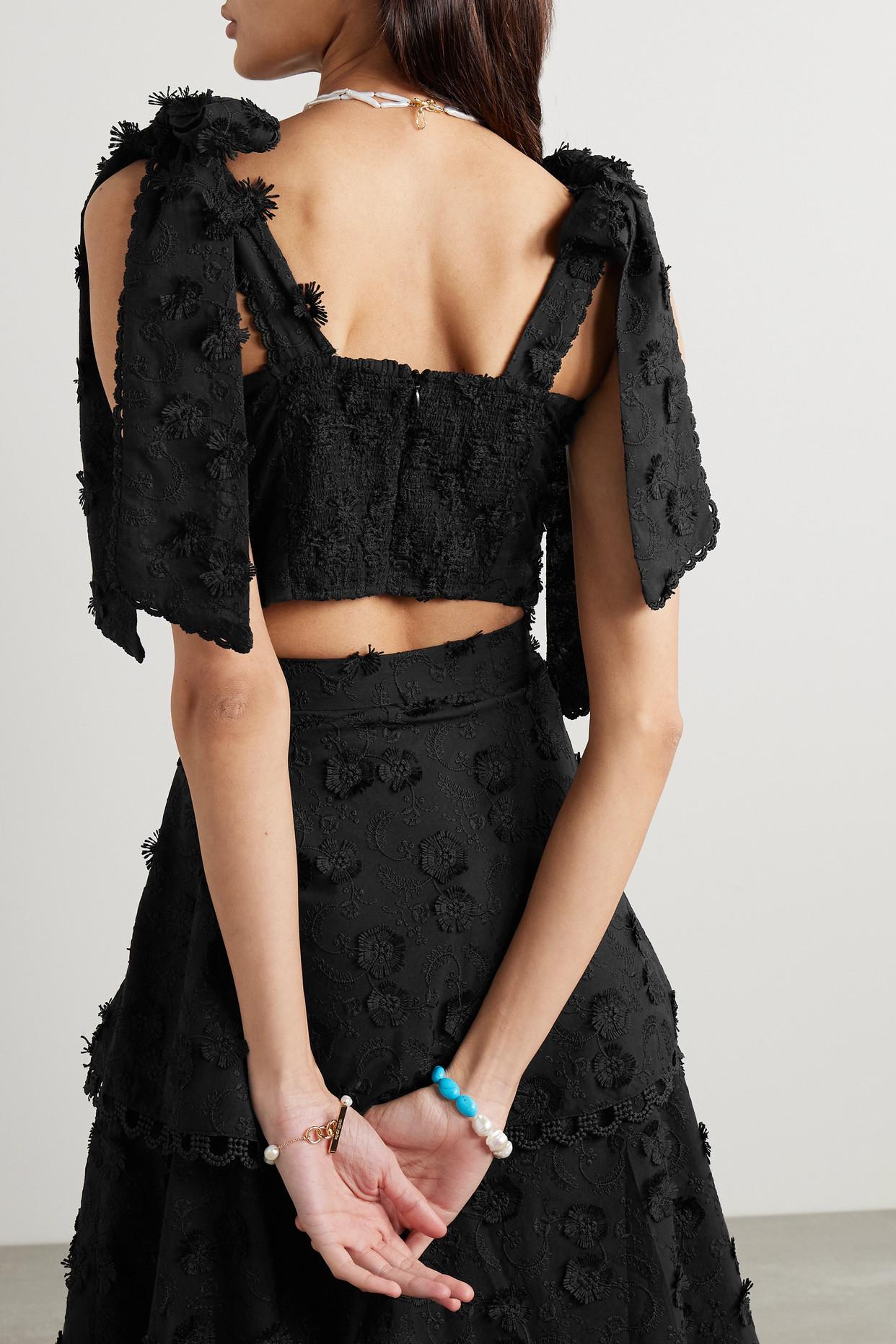 Embroidered Crepe Tops