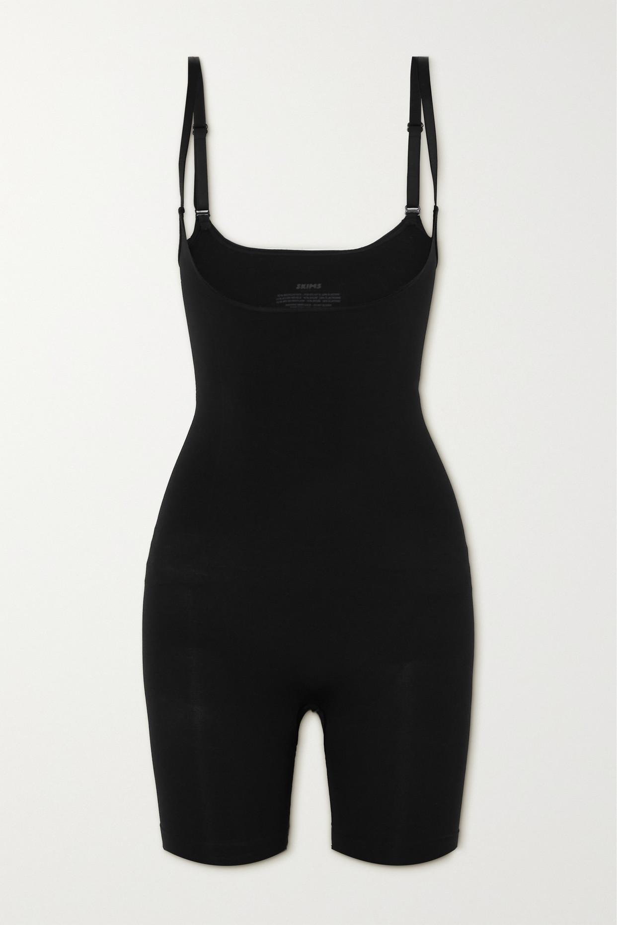 Skims Seamless Sculpt Shapewear Open Bust Shortie Bodysuit In Black Lyst