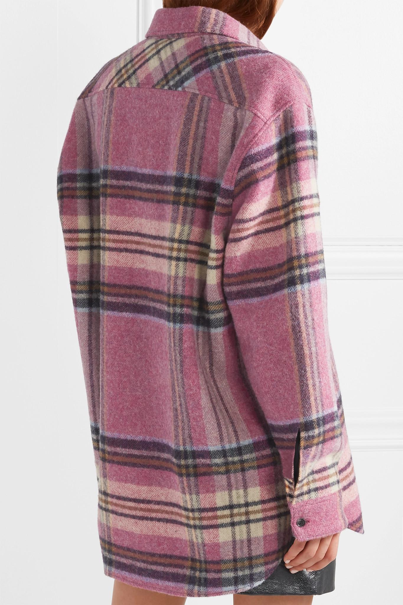 Hot Pink Plaid Flannel Shirt