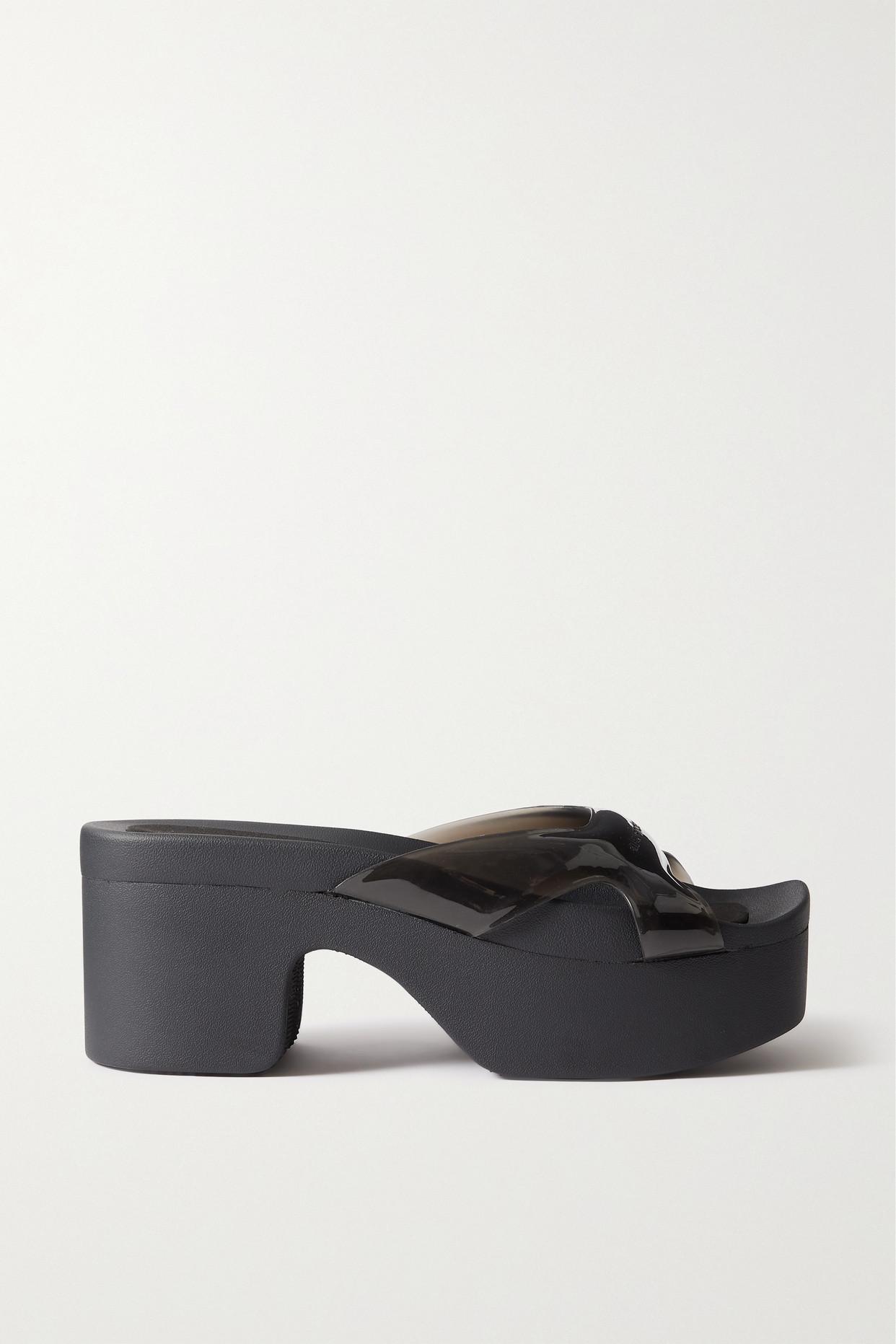Alexander Wang Aw Sport Logo-debossed Pvc Platform Slides in Black | Lyst