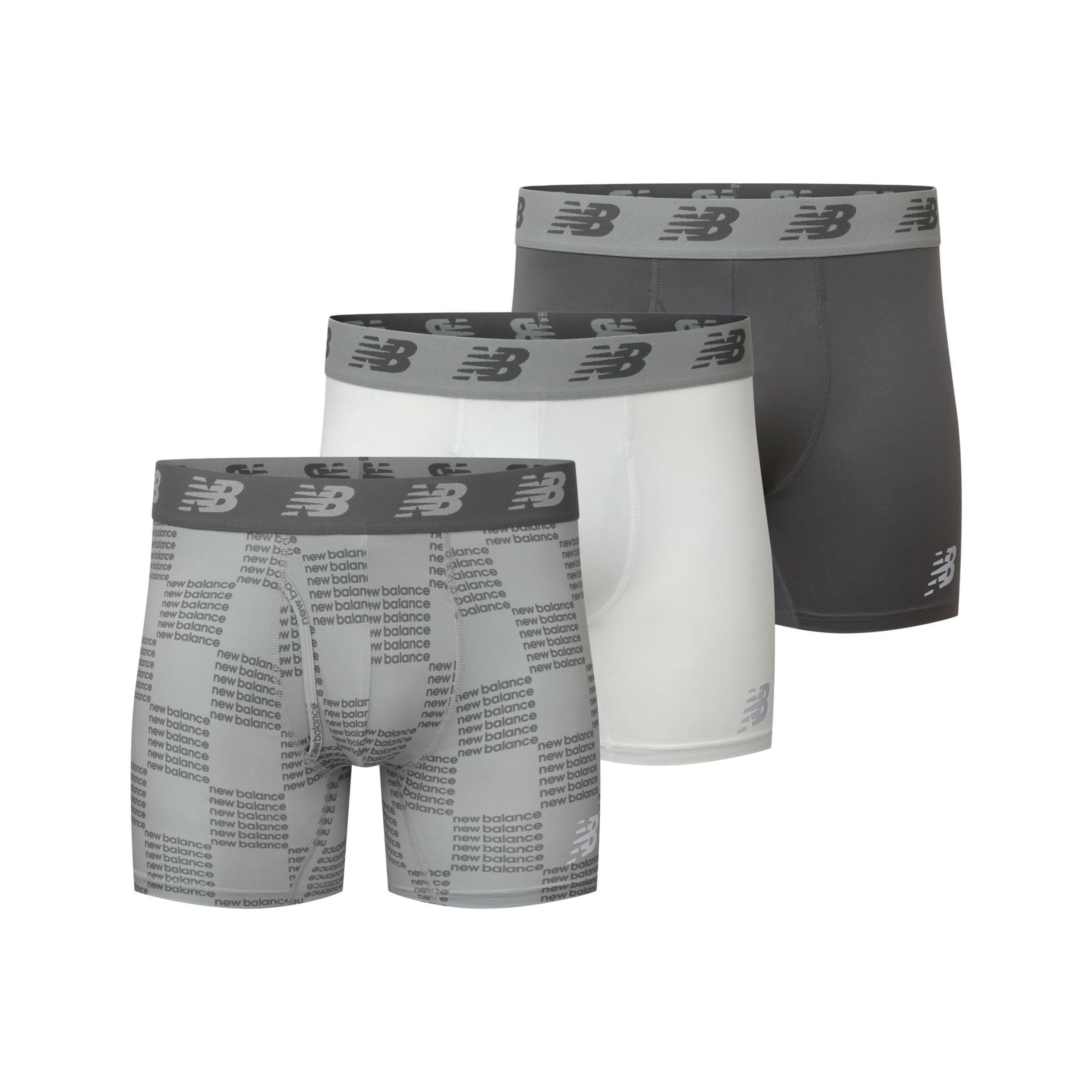 New Balance Premium 6 Inch Boxer Brief With Fly 3 Pack in Gray for Men ...