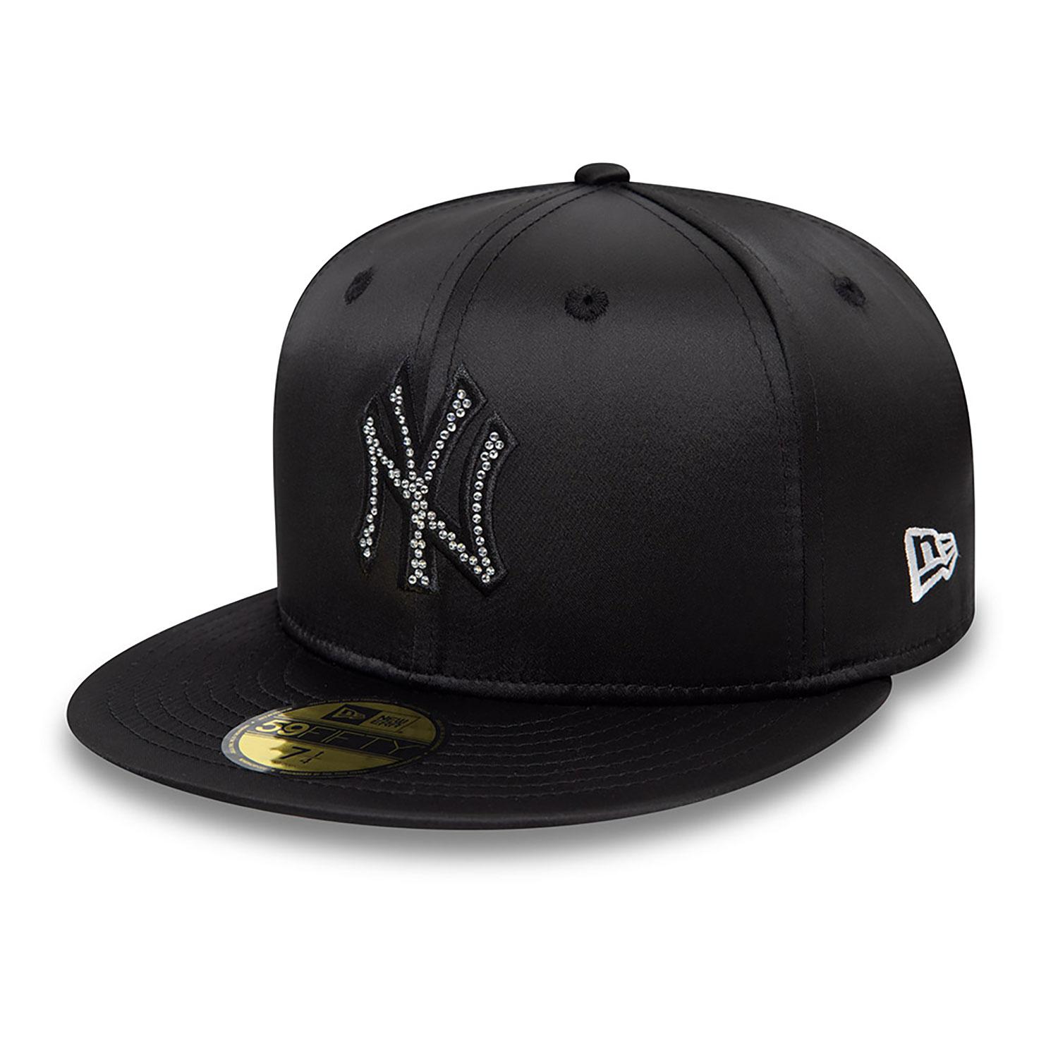 KTZ New York Yankees Mlb Rhinestone Satin 59fifty Fitted Cap in Black ...