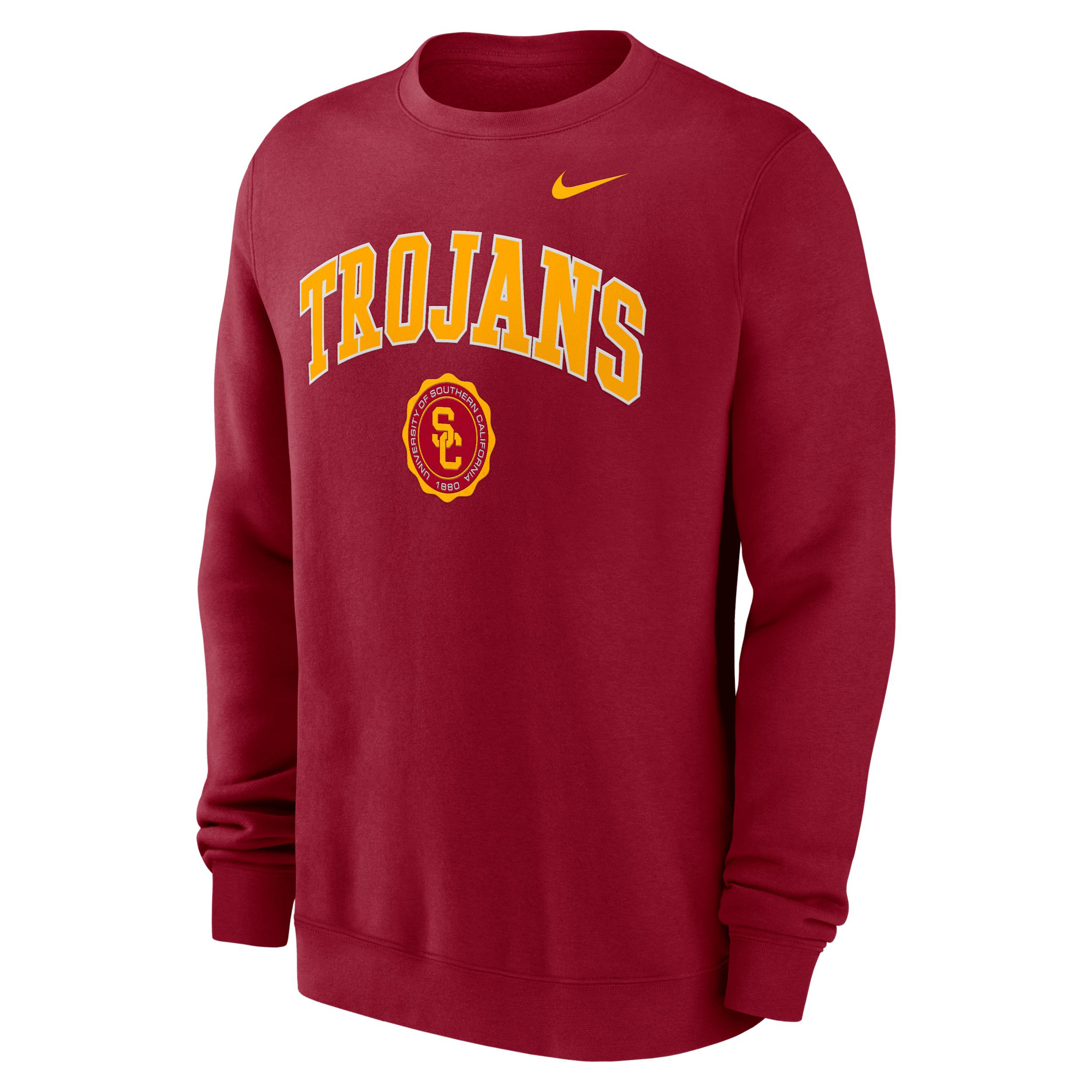Nike Usc Trojans Arched Seal College Pullover Crew in Red for Men | Lyst