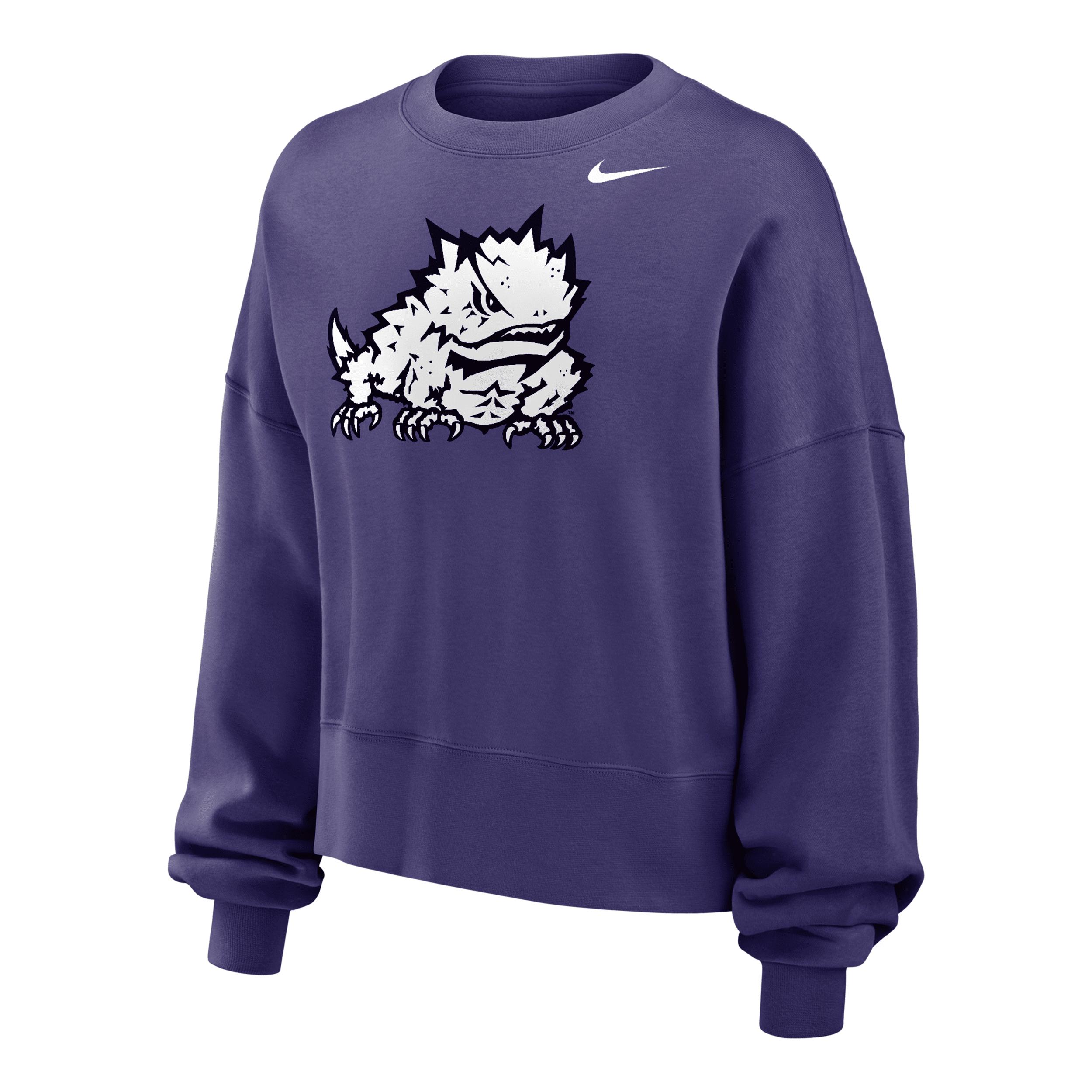Nike Tcu Phoenix Fleece College Crew-Neck Sweatshirt in Blue | Lyst