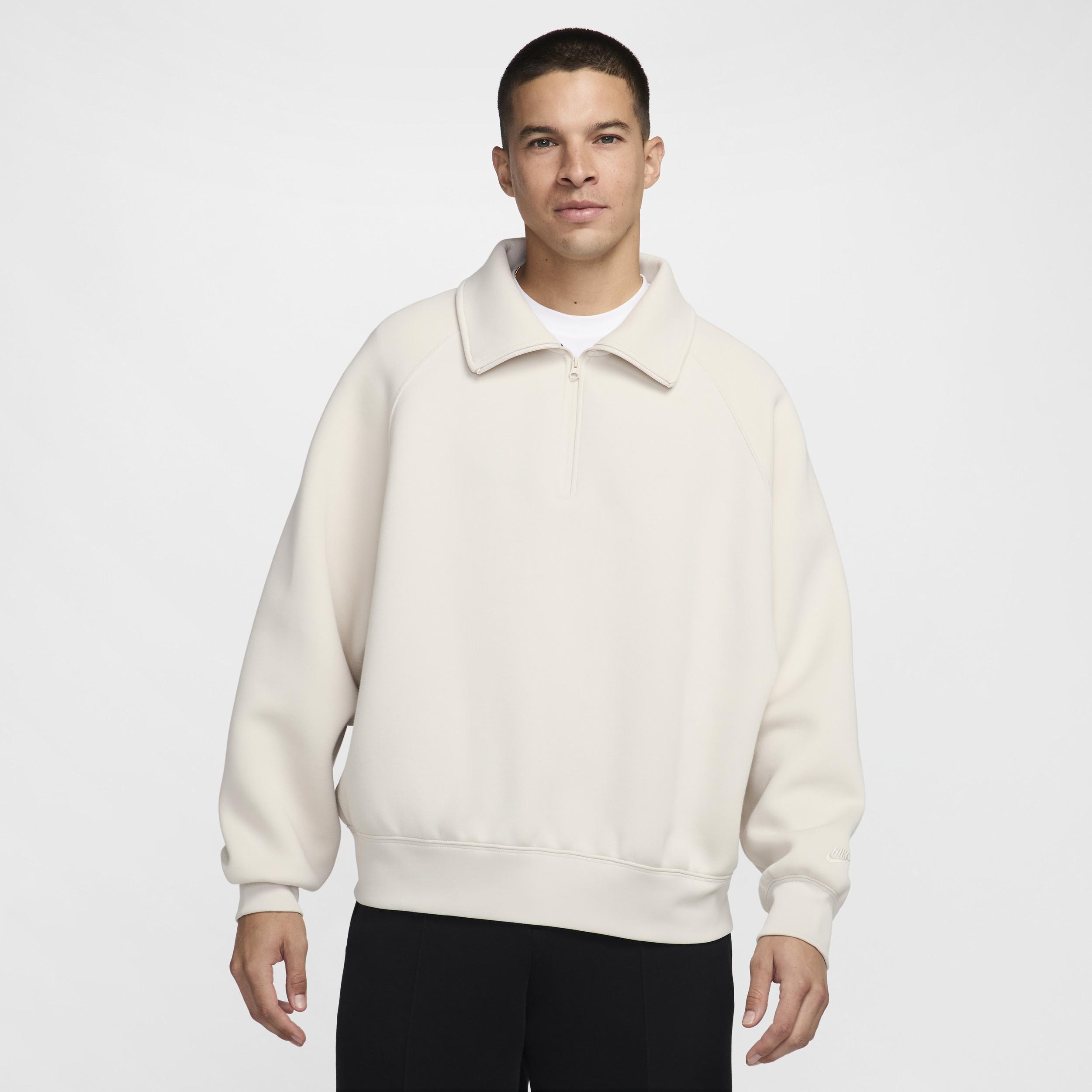Nike Tech Fleece Half-Zip Top in White for Men | Lyst
