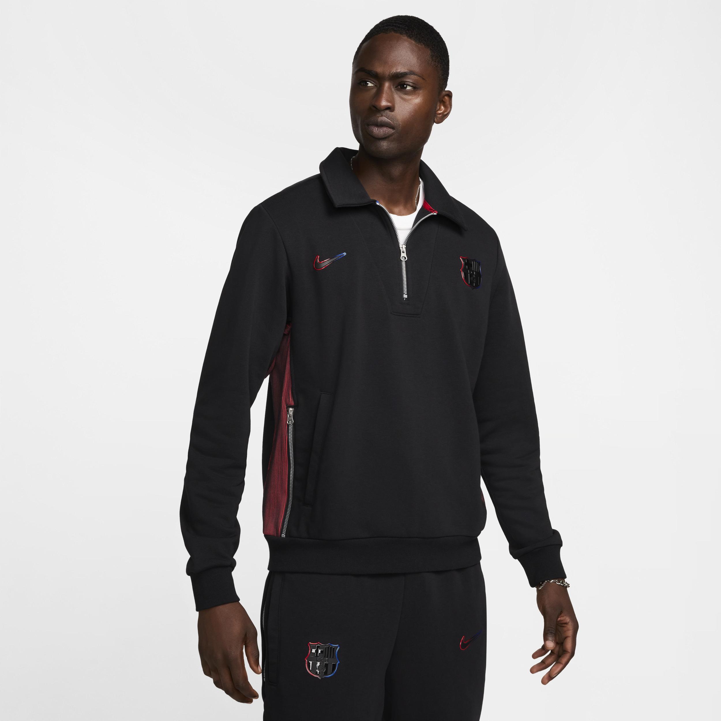 Nike Fc Barcelona Standard Issue Away Dri-fit Soccer 1/4-zip Top in ...