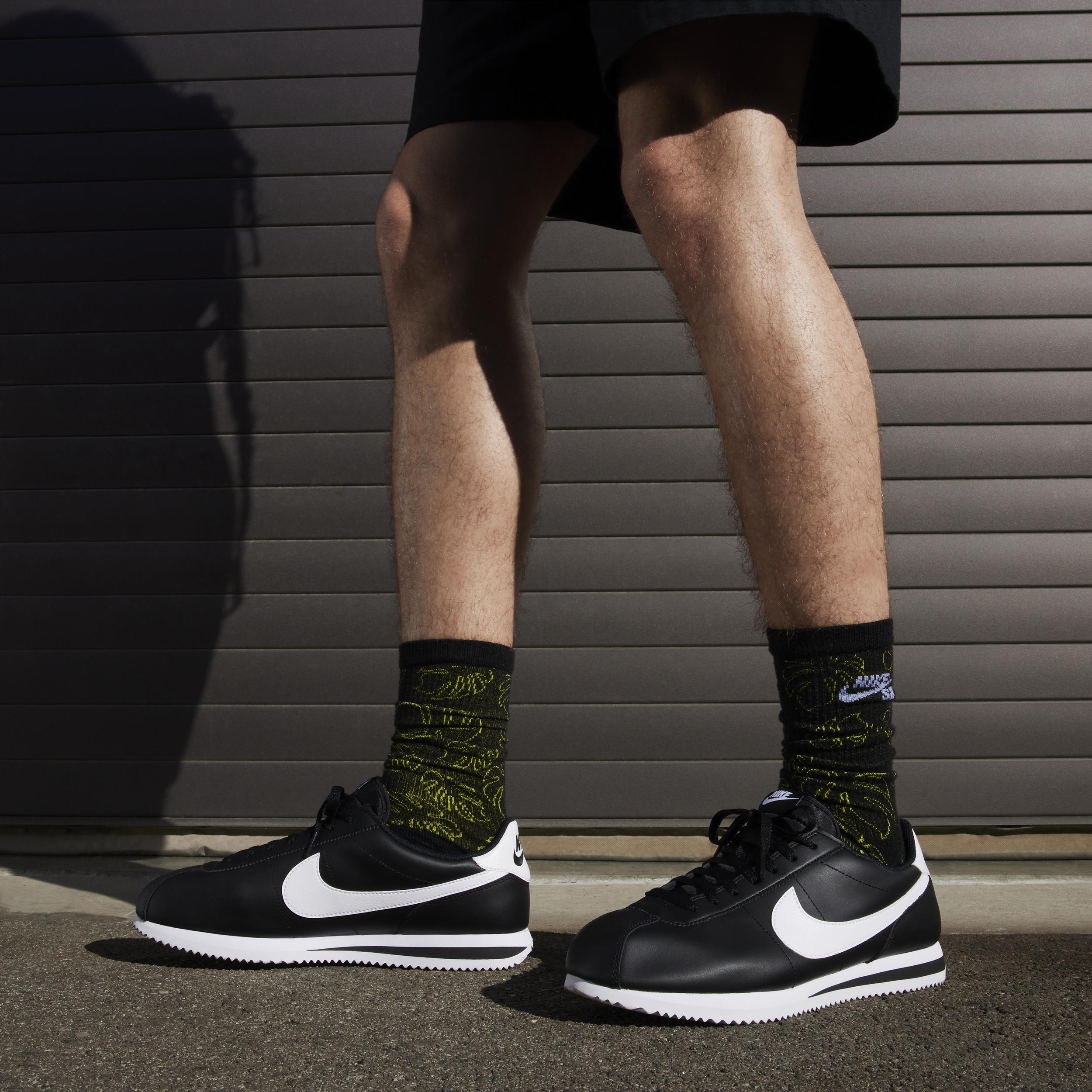 Nike Cortez Leather Shoes in Black for Men Lyst UK