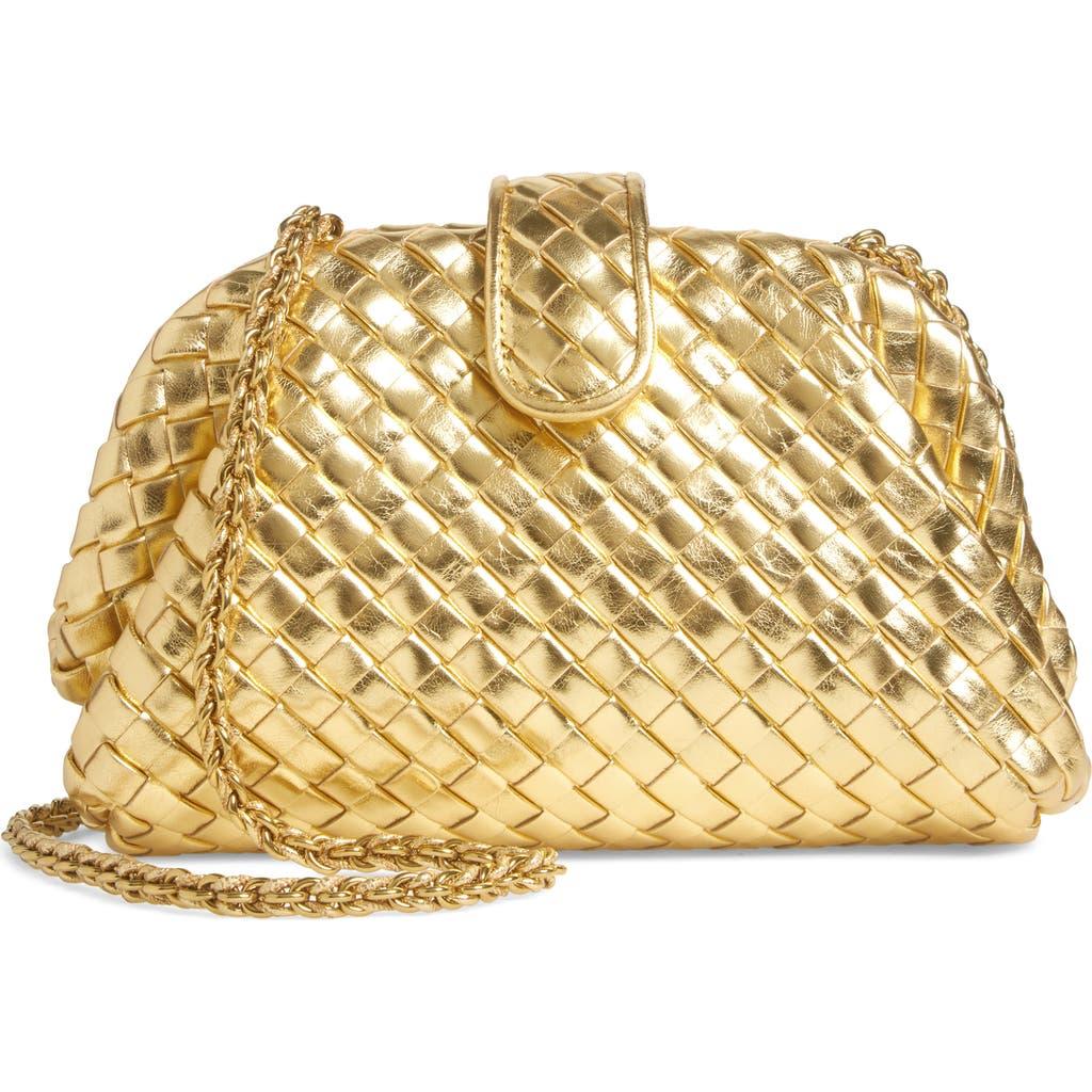 Bottega Veneta Mini Lauren 1980 Intrecciato Metallic Leather Clutch | Lyst