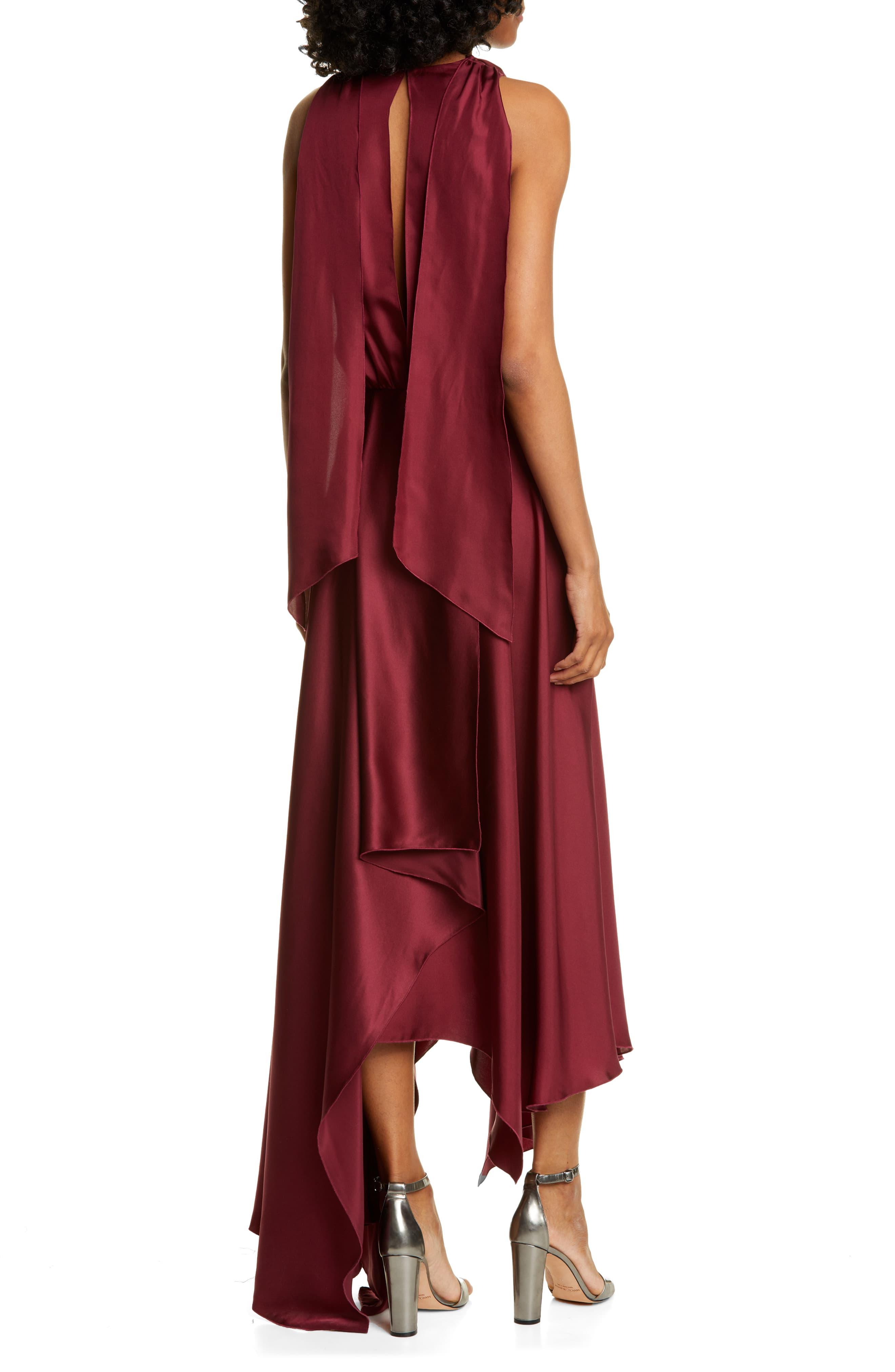Buy Asymmetrical Burgundy Dress Cheap Online