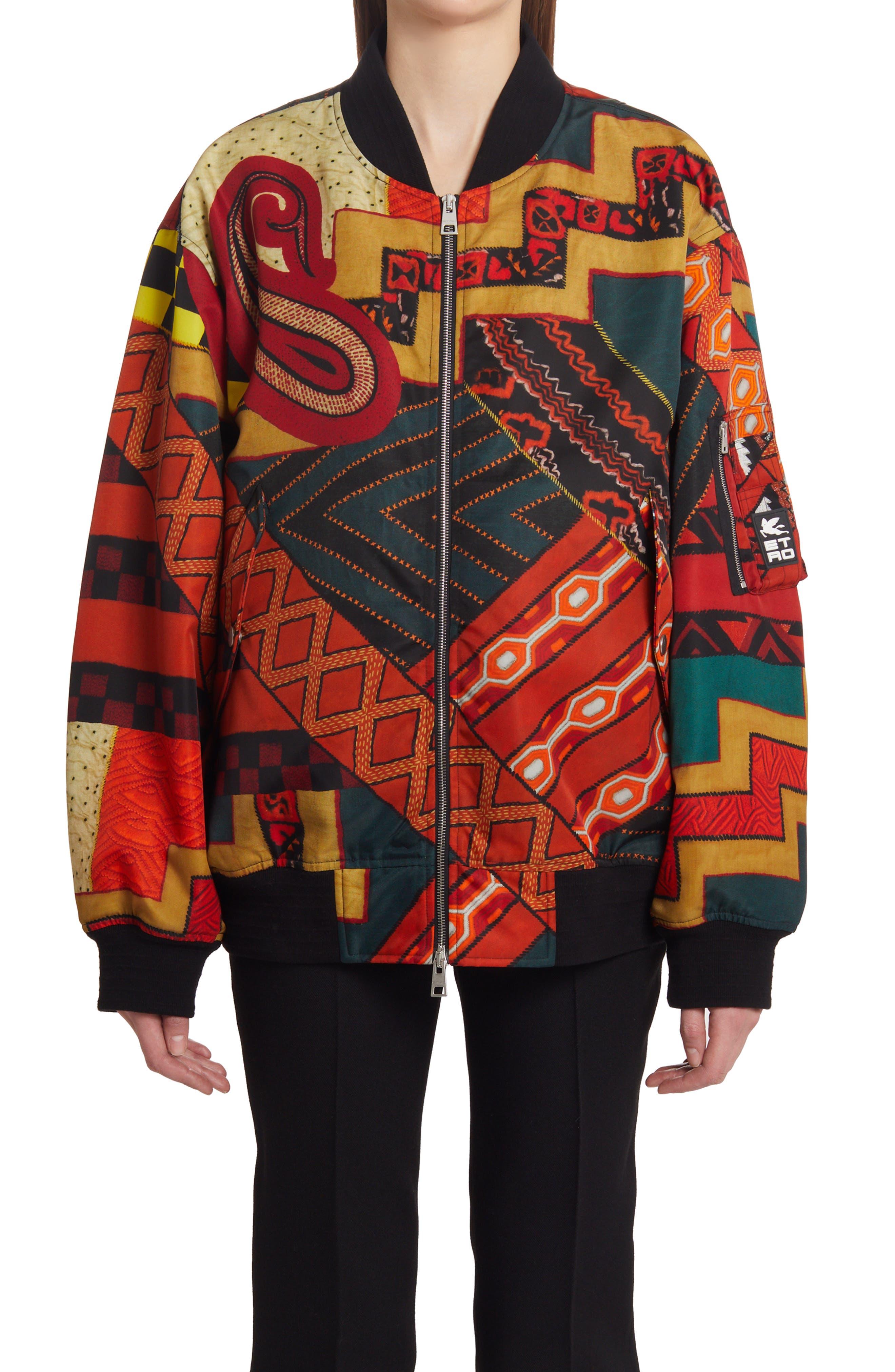 Etro Vanessa Oversize Reversible Bomber Jacket In Red Lyst