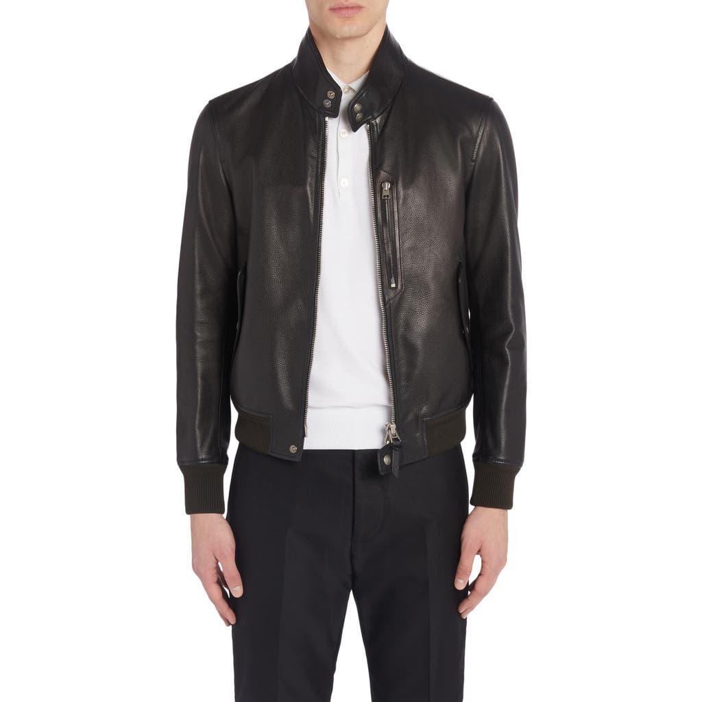 Tom Ford Harrington Leather Bomber Jacket in Black for Men | Lyst