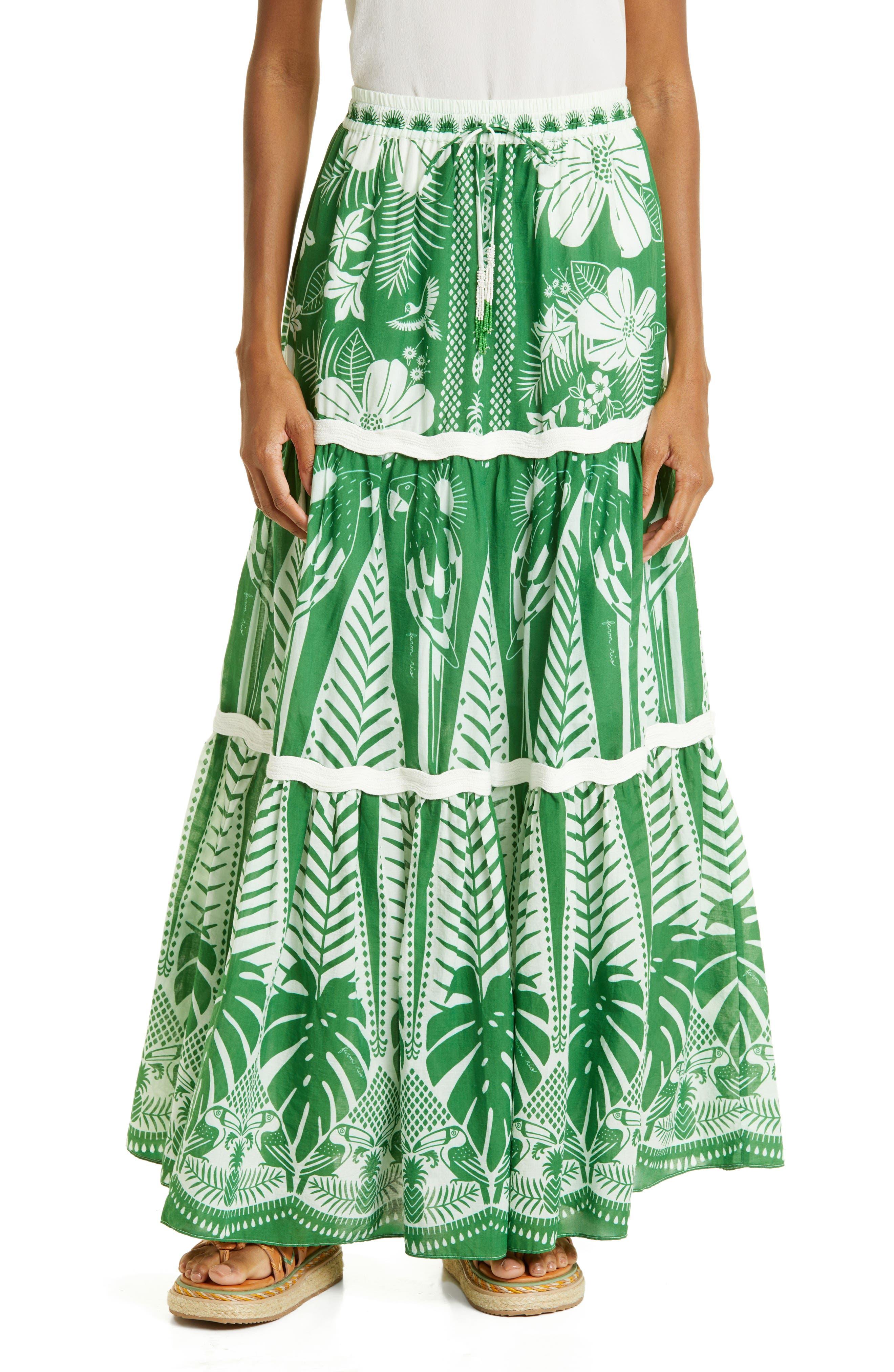 FARM Rio Macaw Elegance Maxi Skirt in Green | Lyst FARM Rio Macaw Elegance Maxi Skirt in Green | Lyst