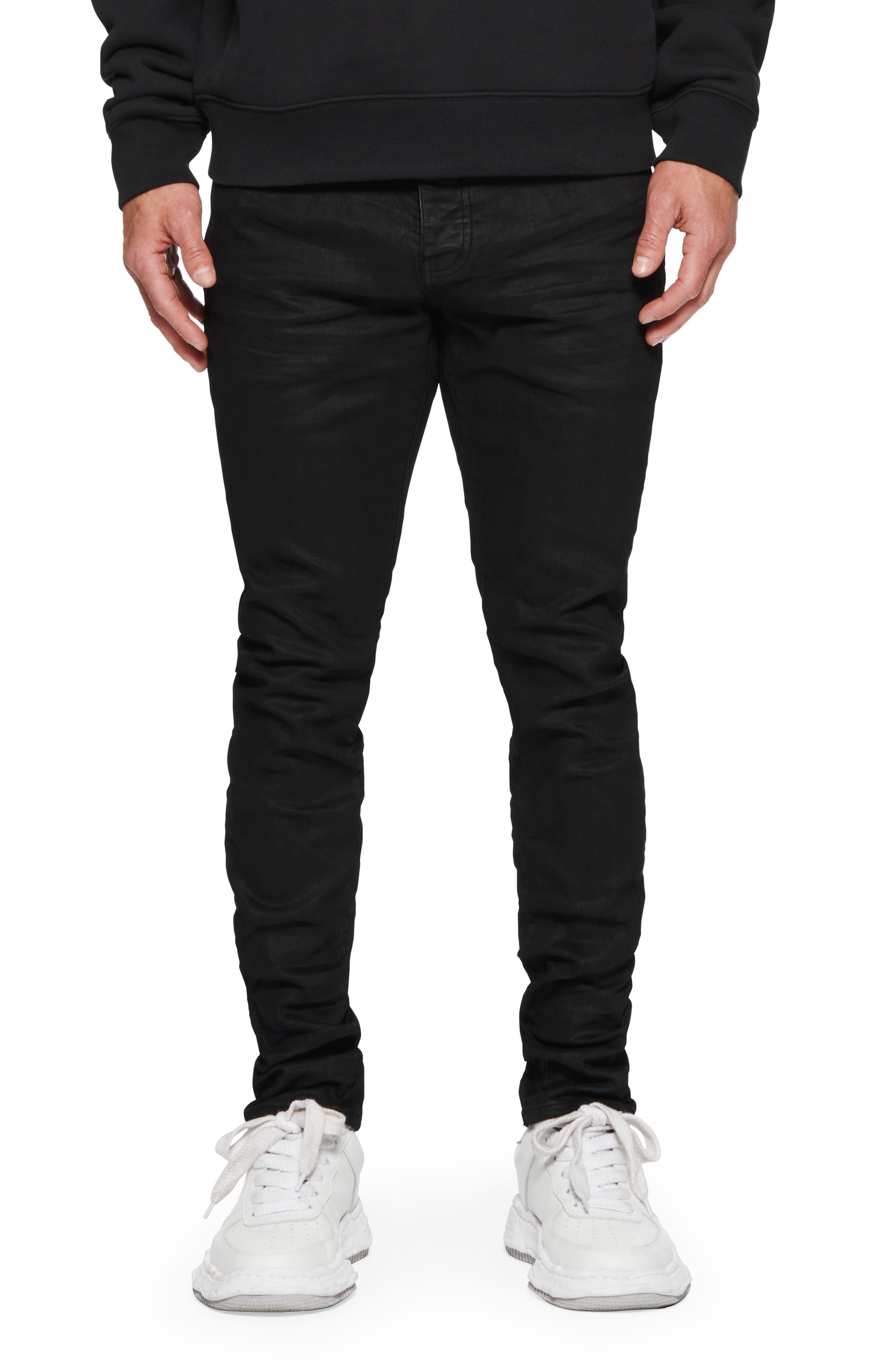 Purple Brand Drop Fit Mid Rise Skinny Jeans in Black for Men | Lyst