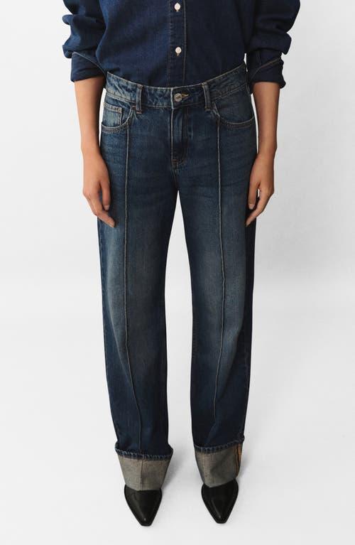 Mango Paula Seamed High Waist Straight Leg Jeans in Blue | Lyst