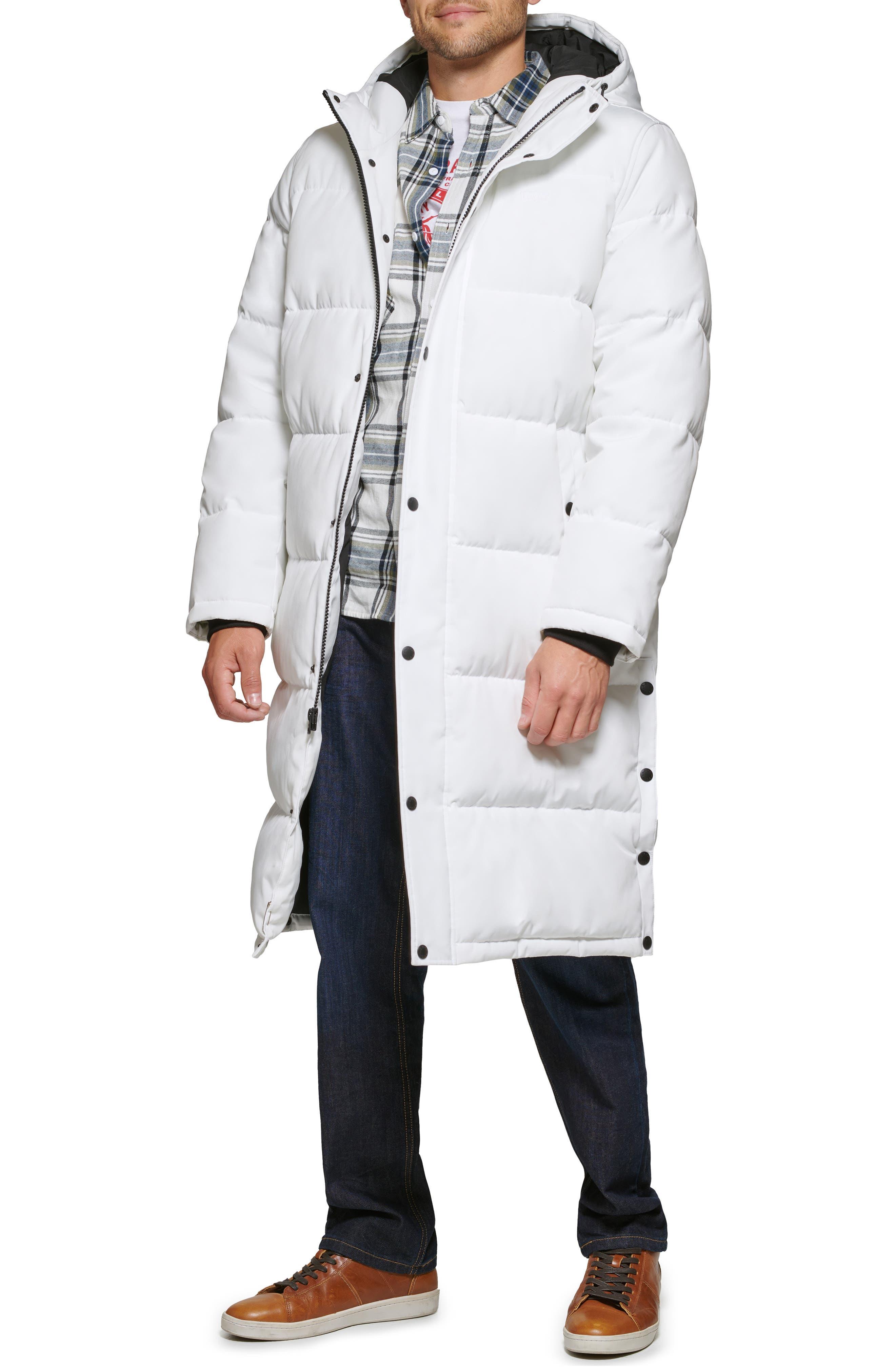 Levis Long Hooded Puffer Parka In Gray For Men Lyst