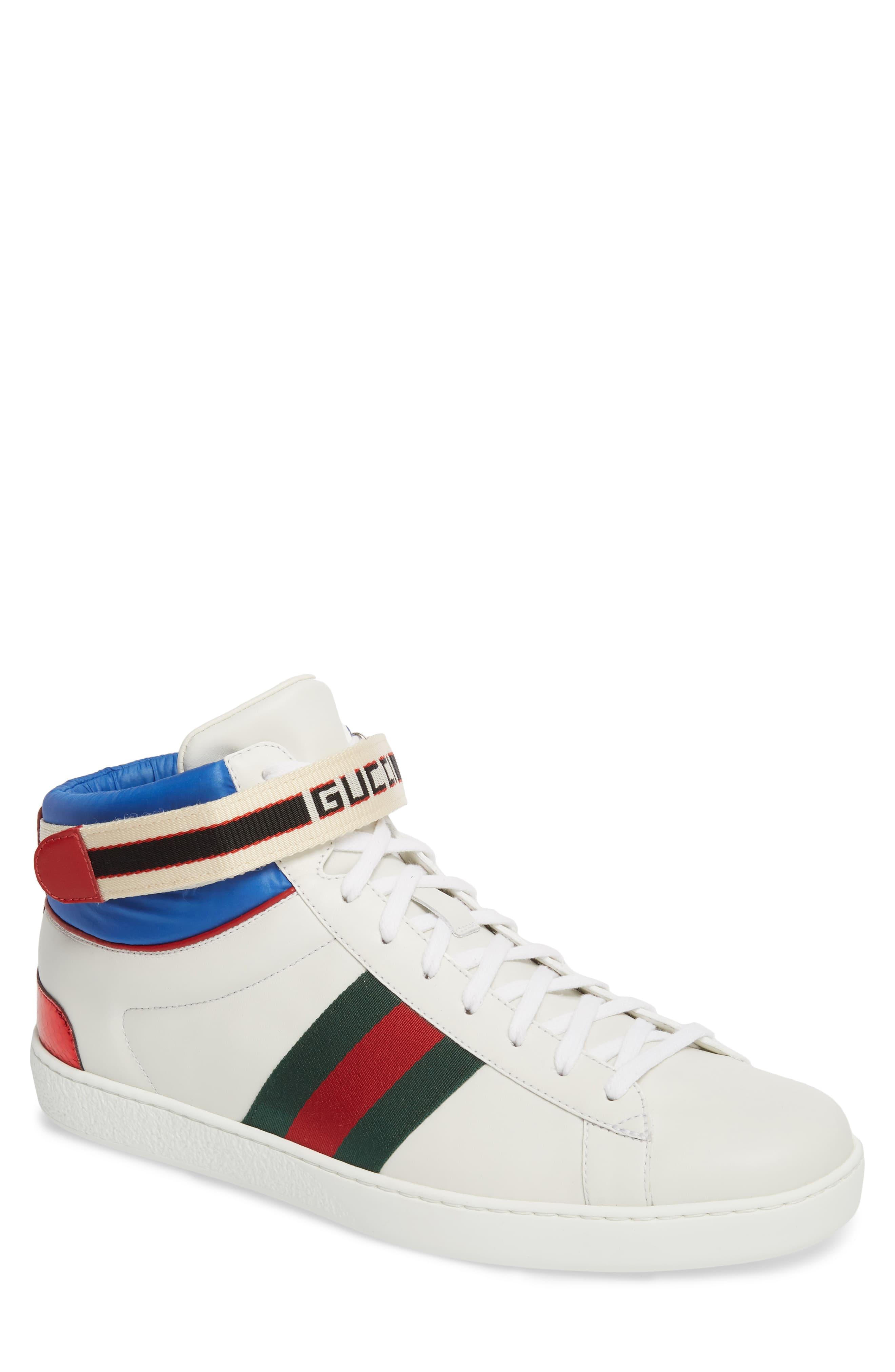 Gucci Ace Stripe High-top Sneaker in White for Men | Lyst
