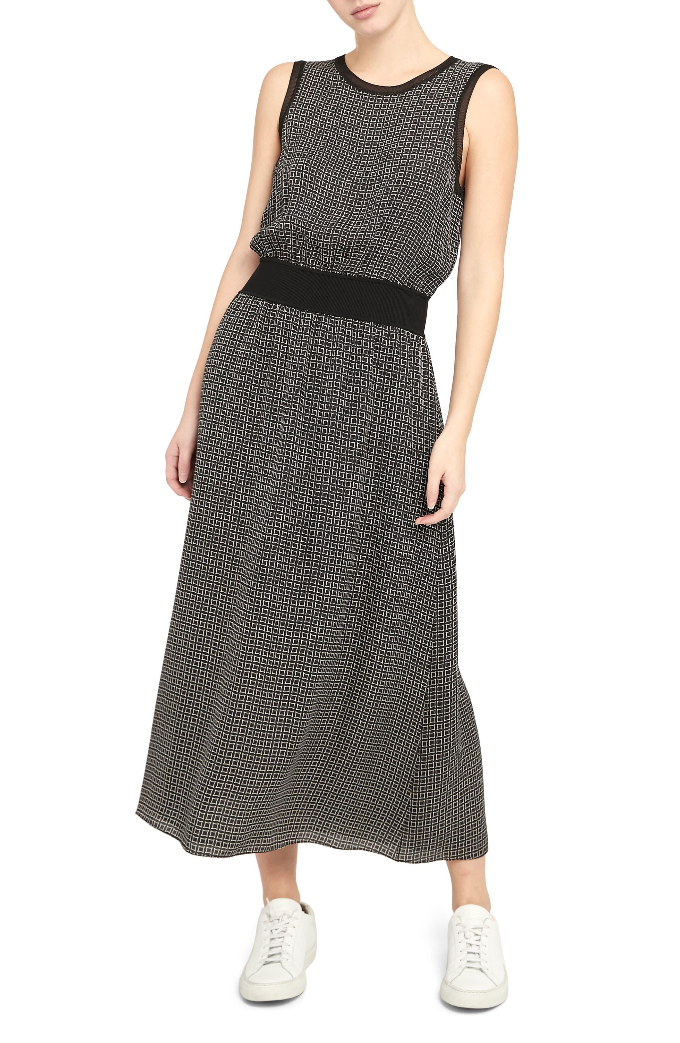 Theory Sleeveless Silk Maxi Dress in Black - Lyst