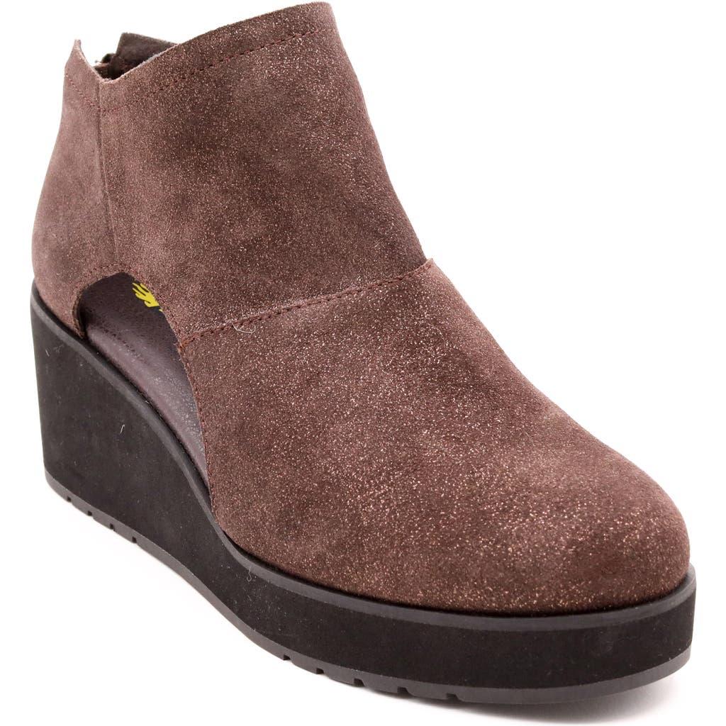 Volatile Bianca Cutaway Wedge Platform Bootie in Brown | Lyst