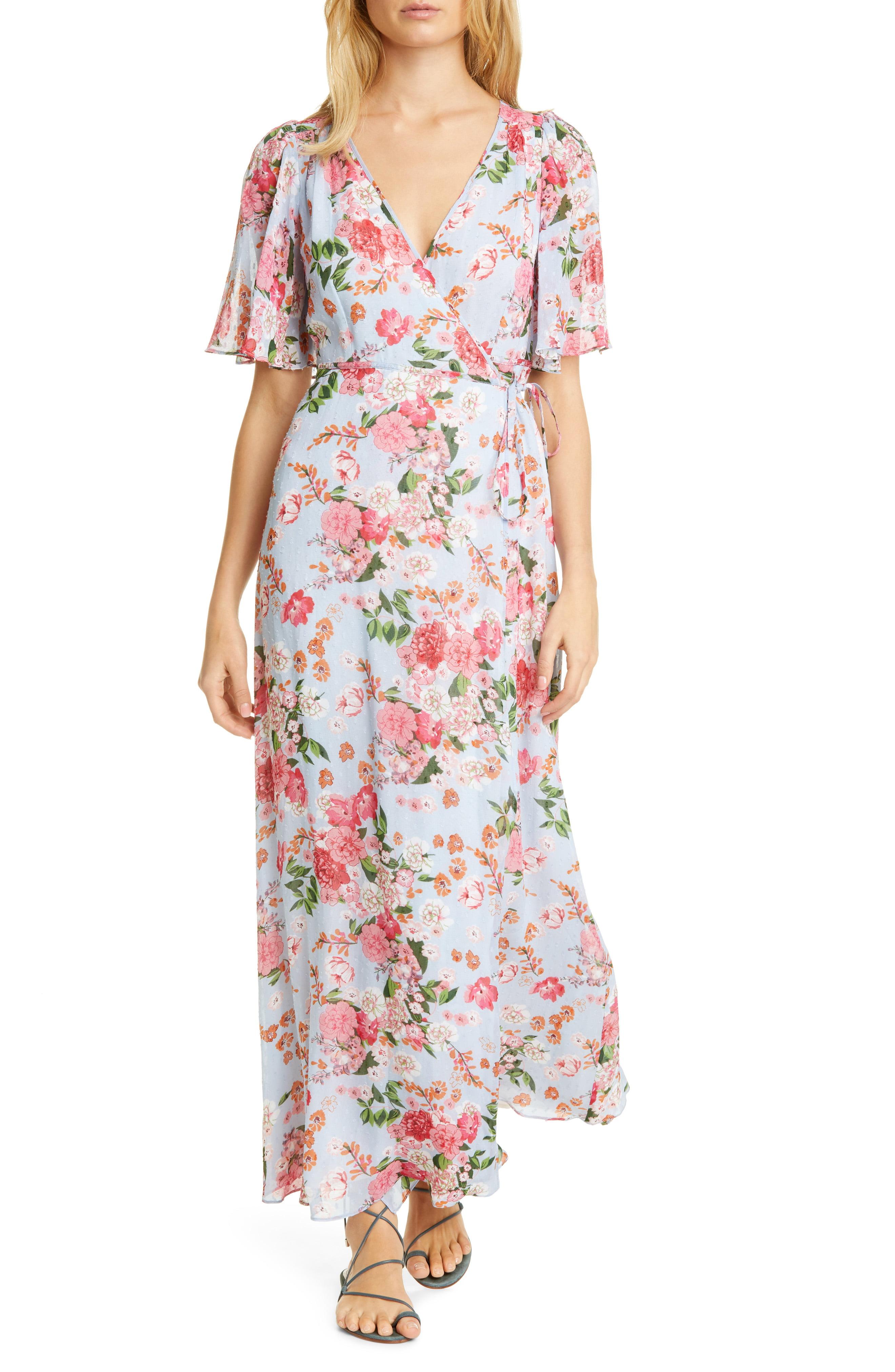 Bytimo Floral Wrap Maxi Dress In Blue Lyst