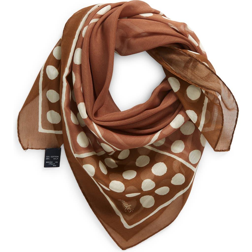 Drake's Spotted Border Print Cotton & Silk Bandana in Brown for Men | Lyst