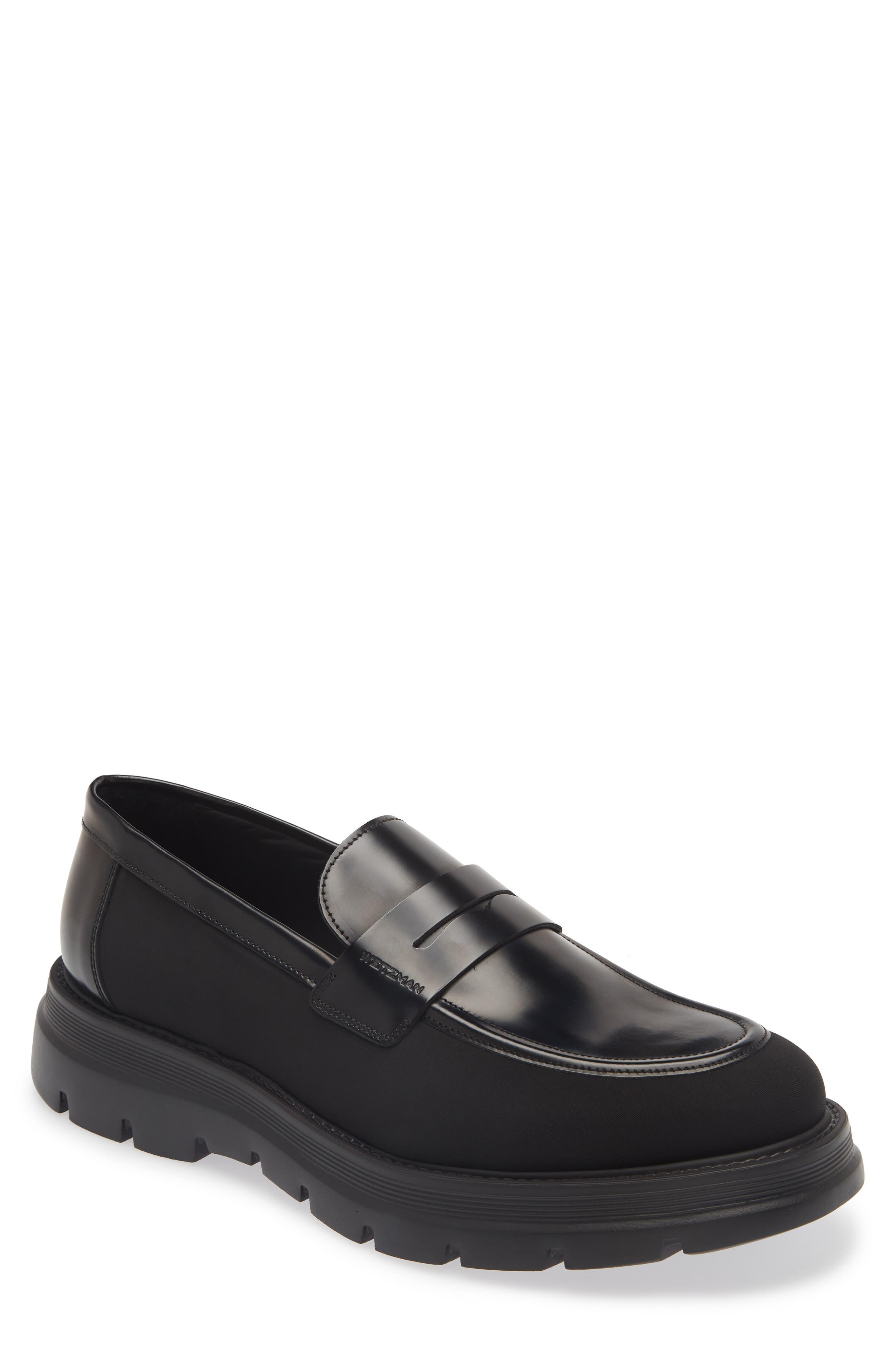 Stuart Weitzman Club La lugged Penny Loafer in Black for Men | Lyst