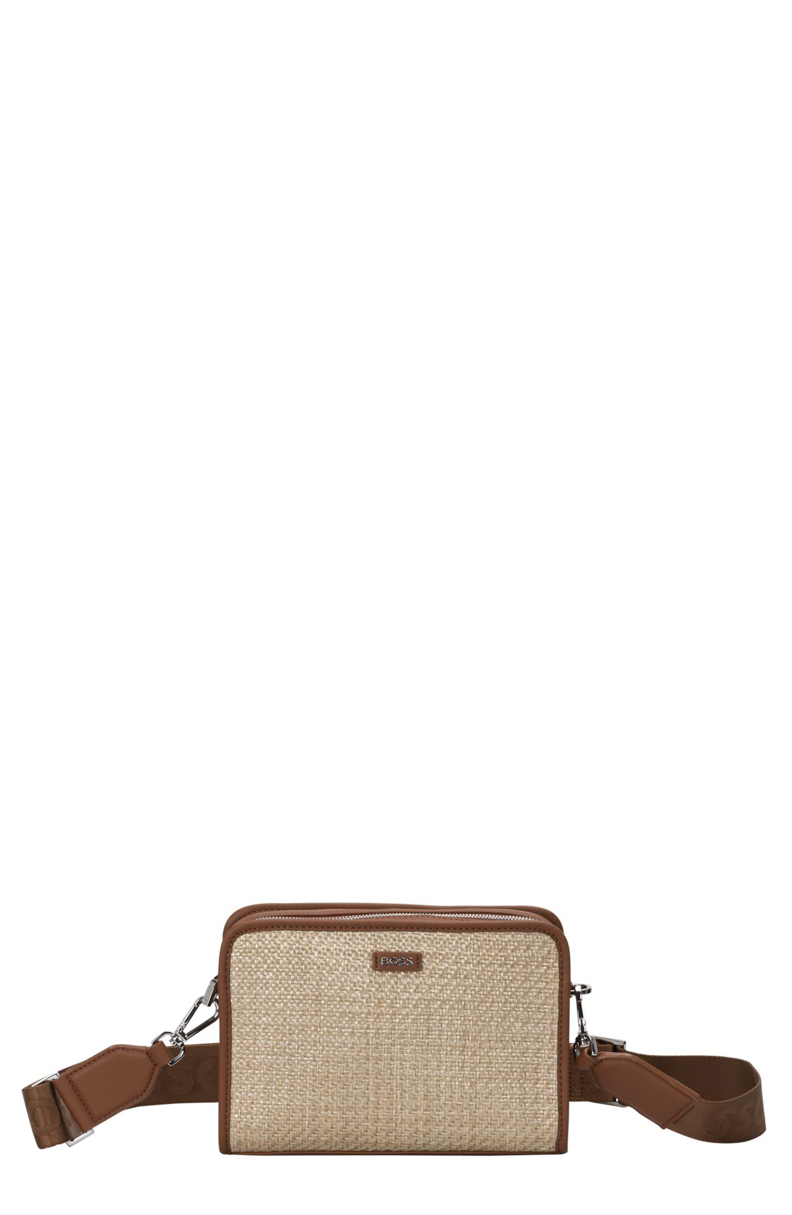 BOSS Sandy Raffia Crossbody Bag in Natural for Men | Lyst