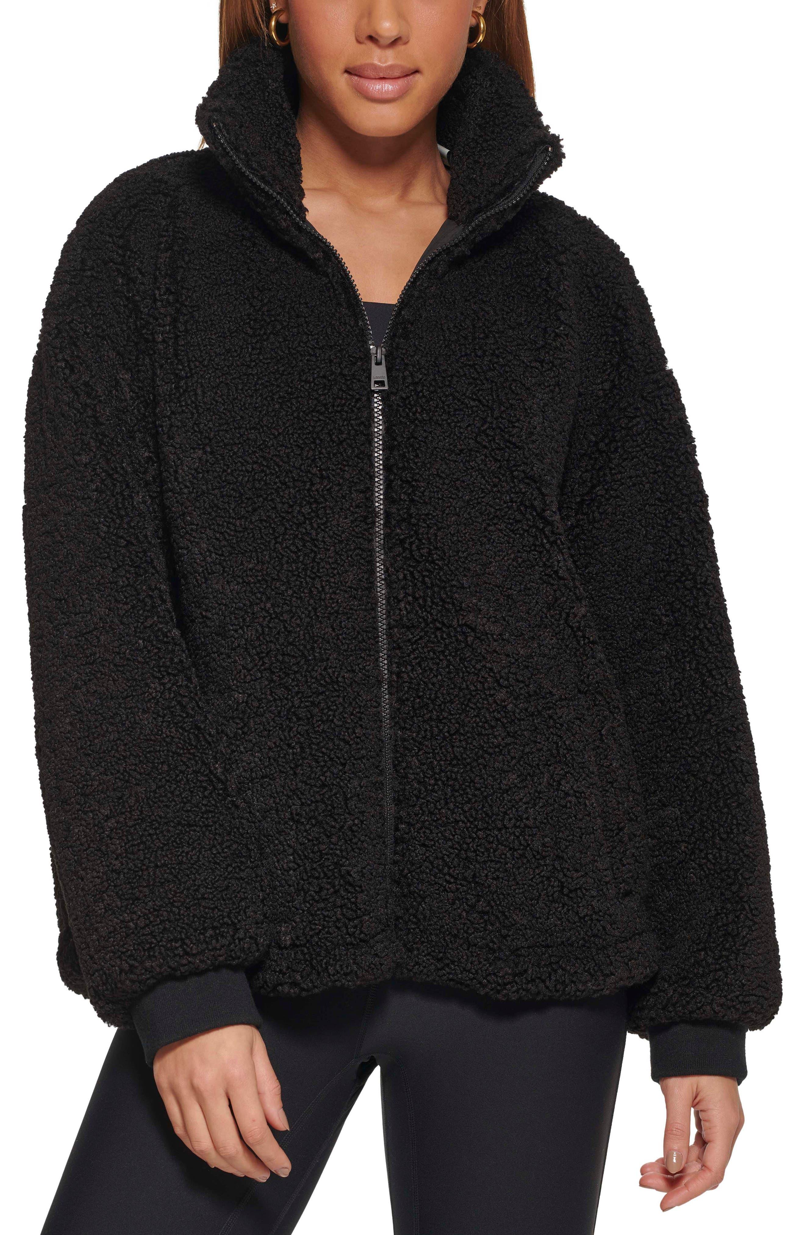 Levi's Zip Front Teddy Jacket in Black | Lyst