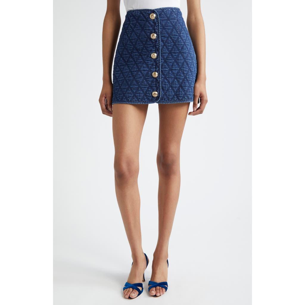 Cinq À Sept Gretchen Diamond Stitch Denim Miniskirt in Blue | Lyst