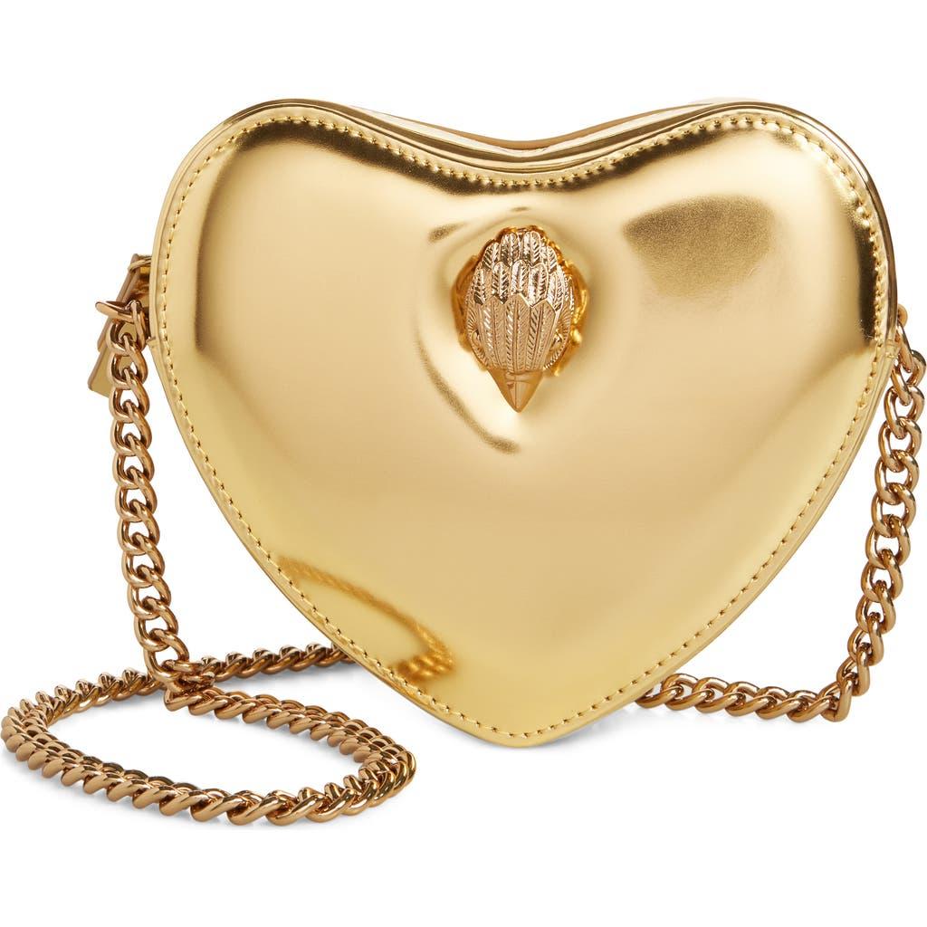Kurt Geiger Kensington Heart Metallic Leather Crossbody Bag | Lyst
