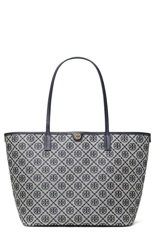 Tory Burch T Monogram Zip Tote in Gray | Lyst