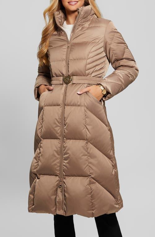 Guess Olga Down Puffer Coat With Removable Hood in Natural | Lyst