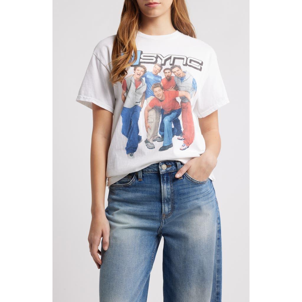 Junk Food Oversize Nsync Boyfriend Graphic T-Shirt in White | Lyst