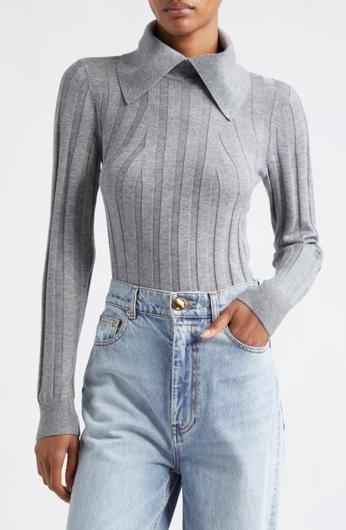 Reiss Winter Rib Collared Sweater in Gray | Lyst