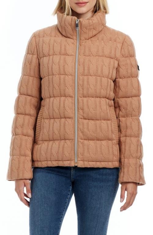 Sanctuary Cable Knit Quilted Puffer Jacket in Blue | Lyst