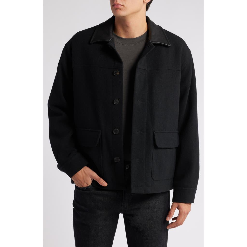 FRAME Wool Blend Workwear Jacket in Black for Men | Lyst