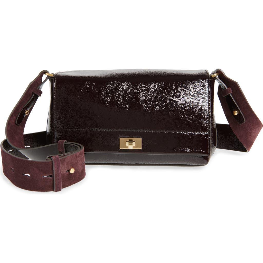Anya Hindmarch Mortimer Patent Leather & Suede Crossbody Bag in Brown ...