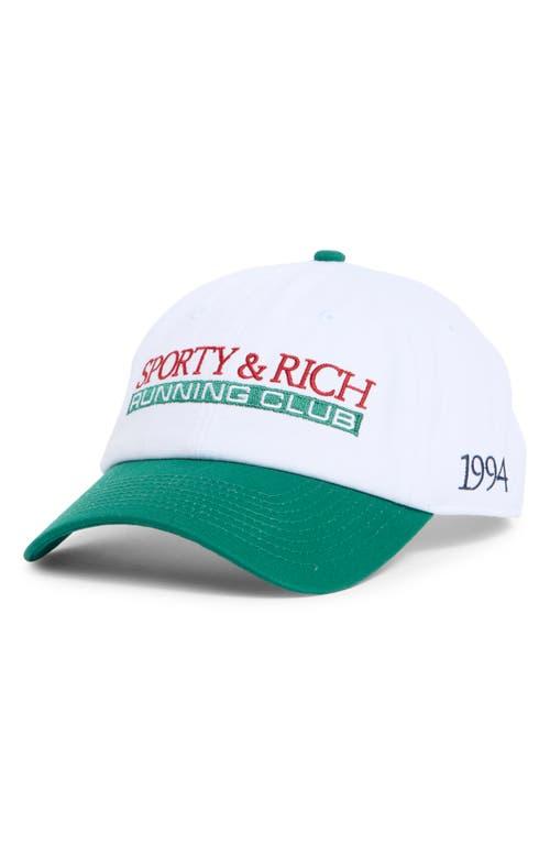 Sporty & Rich Finish Line Embroidered Cotton Twill Baseball Cap in ...