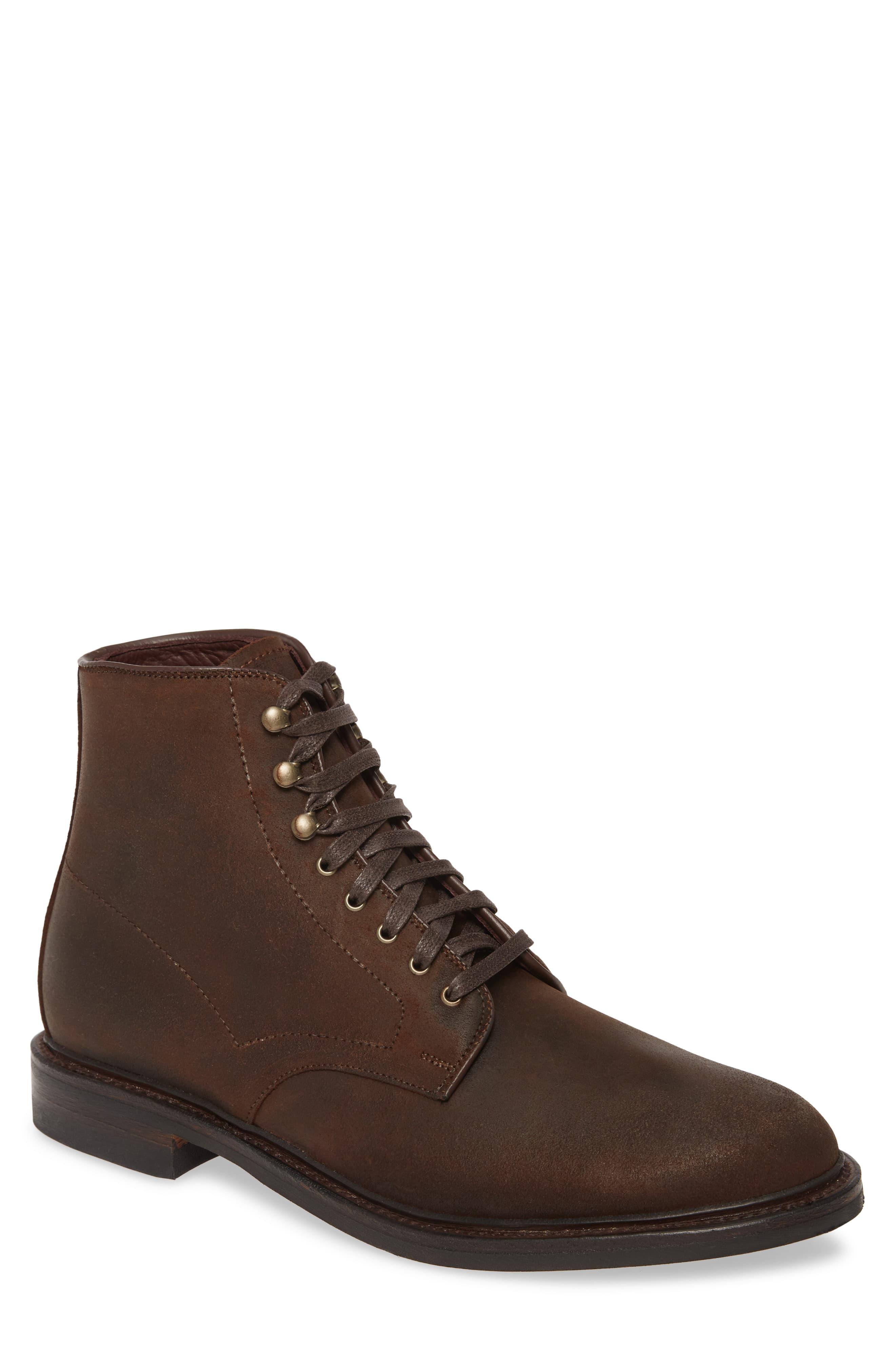 Allen Edmonds Leather Higgins Mill Plain Toe Boot in Brown/ Brown ...