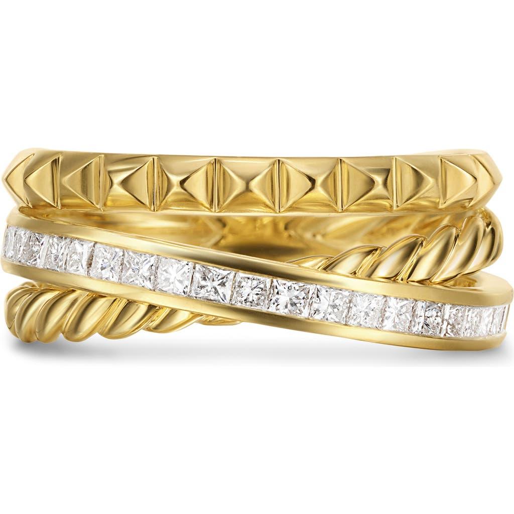 David Yurman Crossover Trio Three-Row Ring in Metallic | Lyst