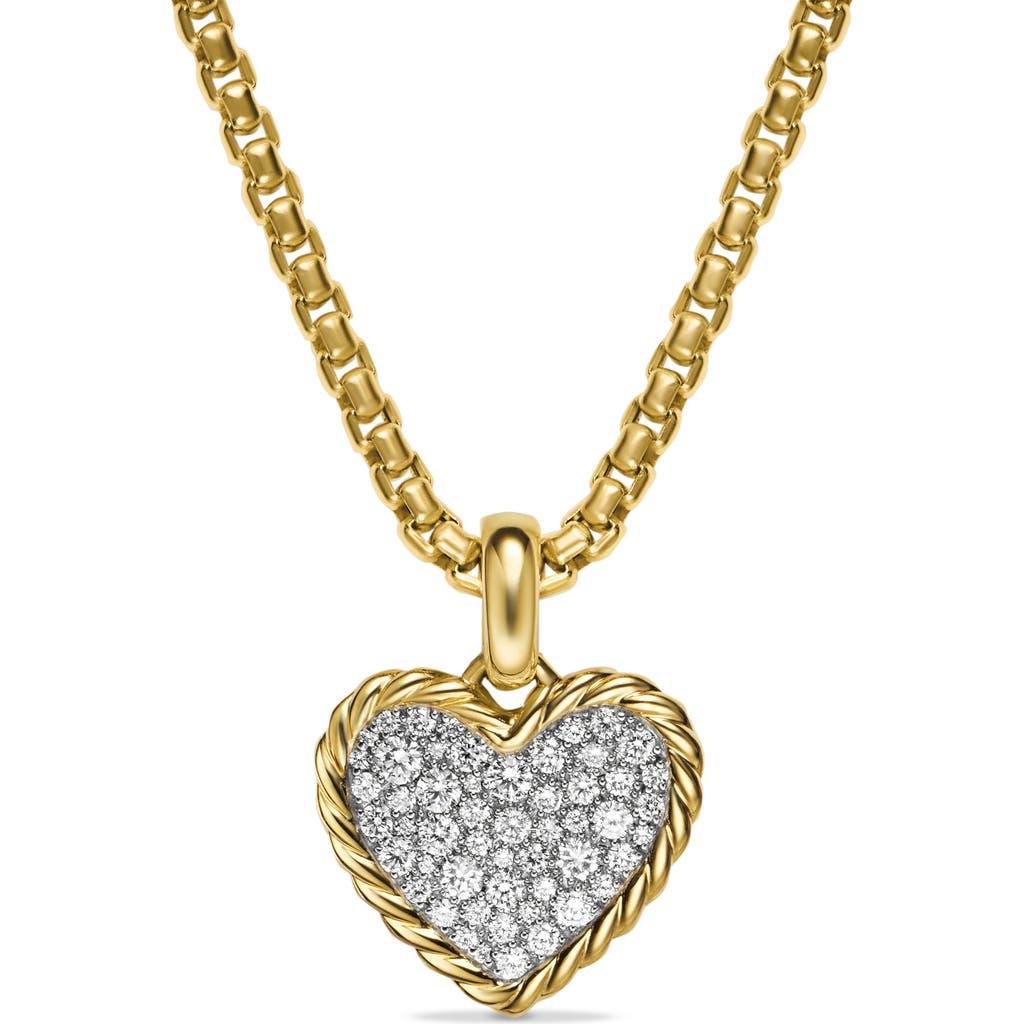 David Yurman Pavé Diamond Heart Enhancer in Metallic | Lyst