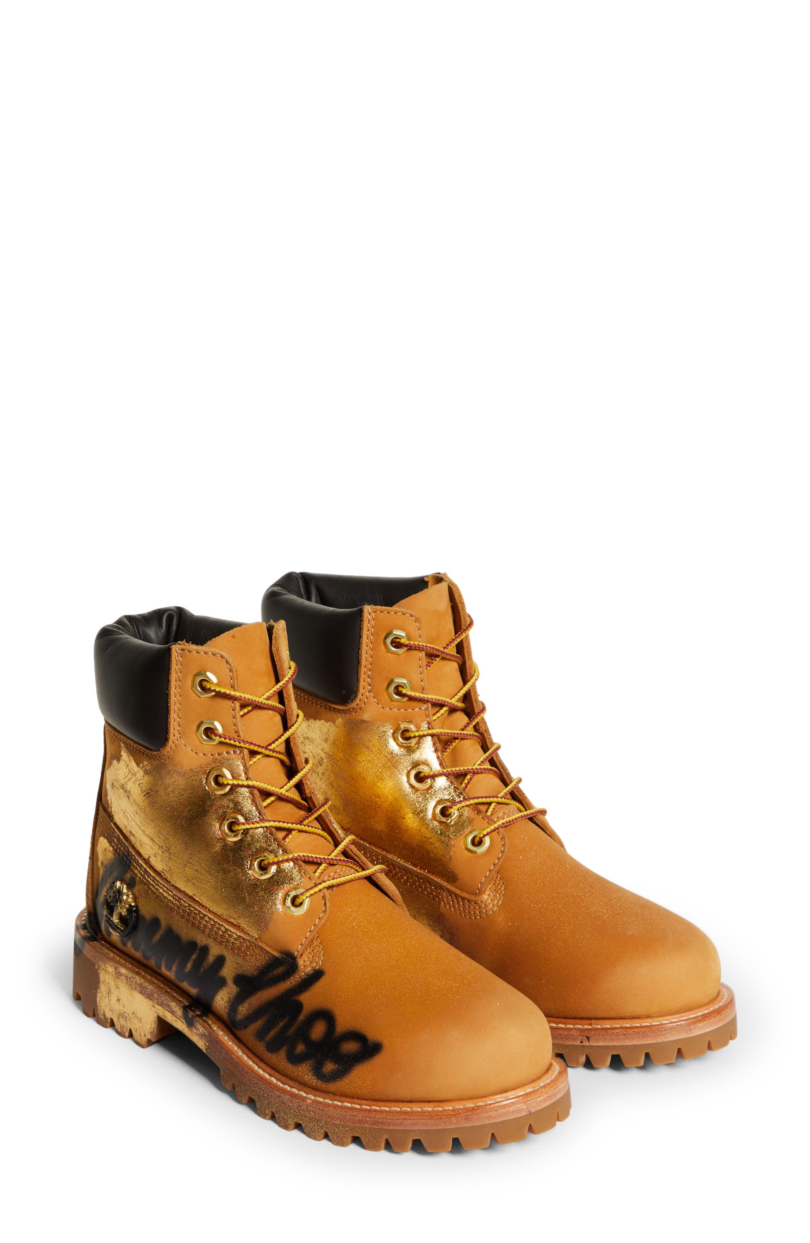 Jimmy Choo X Timberland Logo Graffiti Hiking Boot in Brown | Lyst