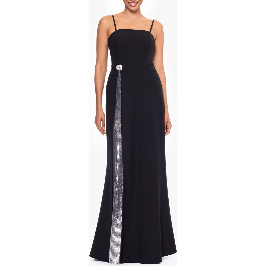 Betsy & Adam Sequin A-Line Gown in Blue | Lyst