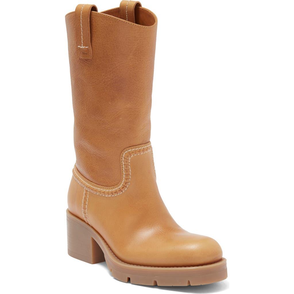 Chloé Neva Block Heel Boot in Brown | Lyst