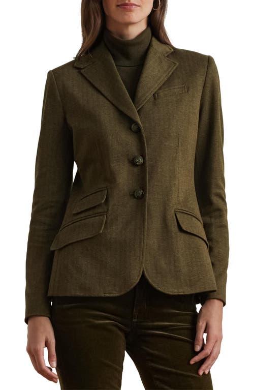 Ralph Lauren Herringbone Jacquard Blazer in Green | Lyst