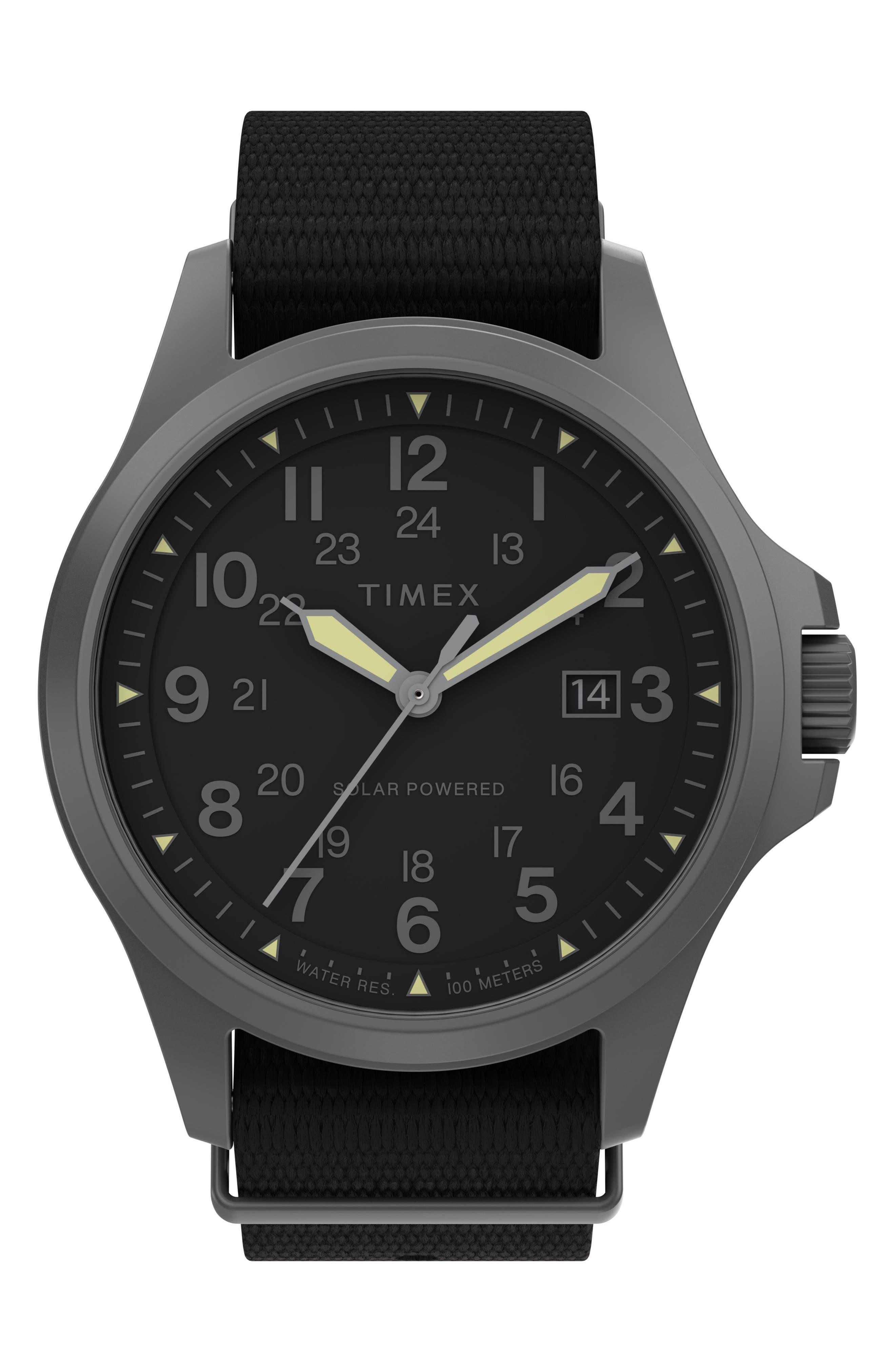 Timex Expedition North Field Post Solar Webbing Strap Watch in Black ...